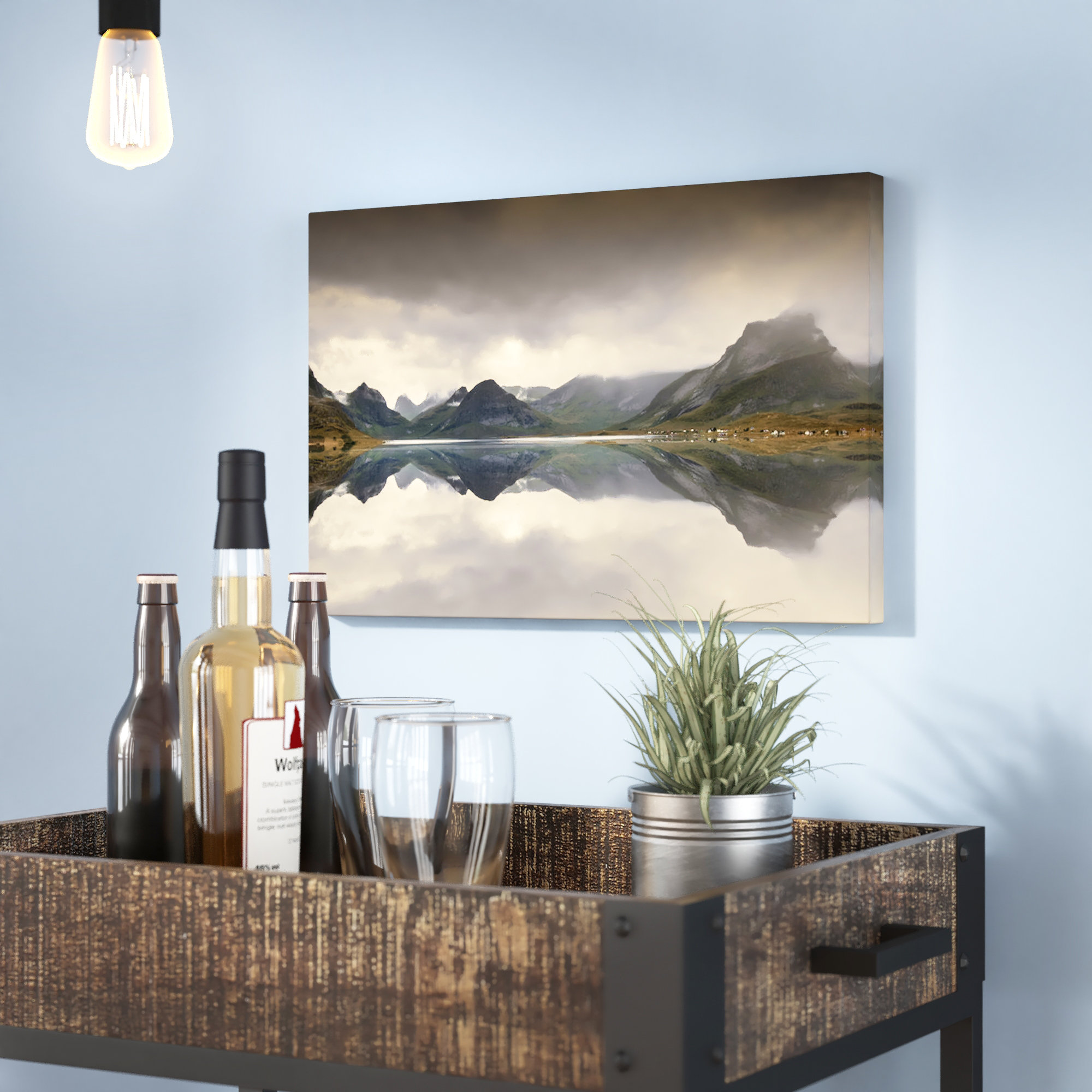 East Urban Home 'Mirrored Beauty' Photographic Print on Wrapped Canvas ...