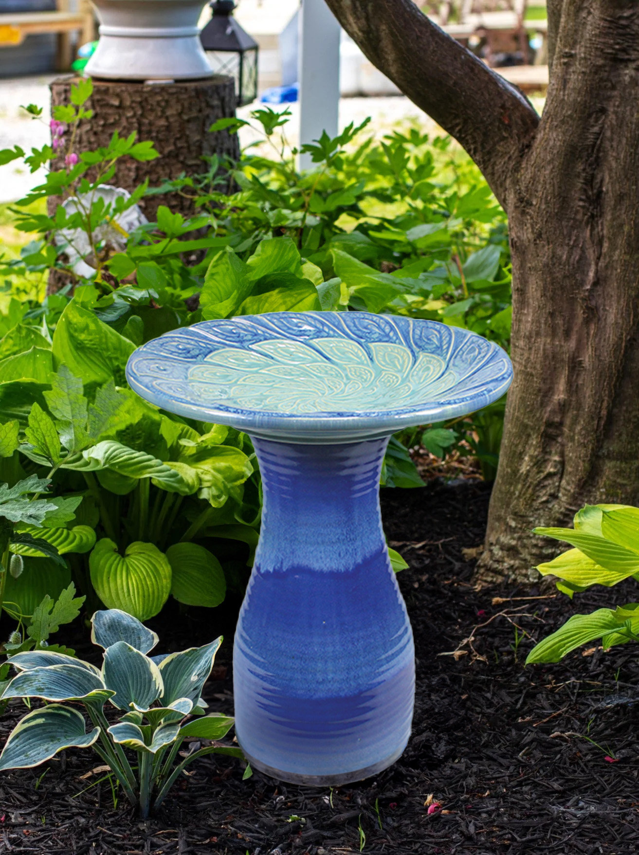 Mad Mats Aspen & Fig 20 Inch Ceramic Bird Baths for Outside - Hand ...