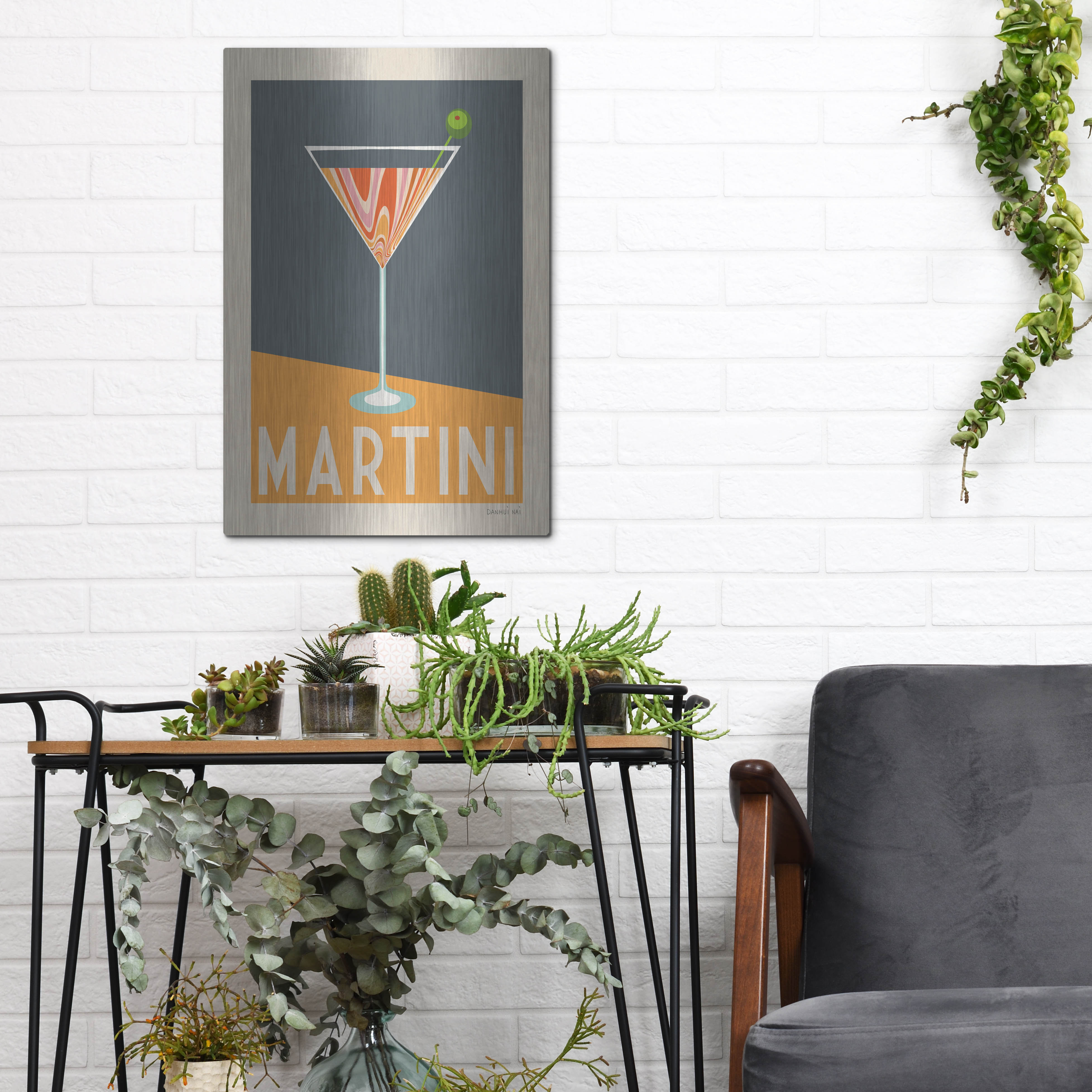 Ebern Designs 'Cocktail Poster 1' by Danhui Nai Metal Wall Art, | Wayfair