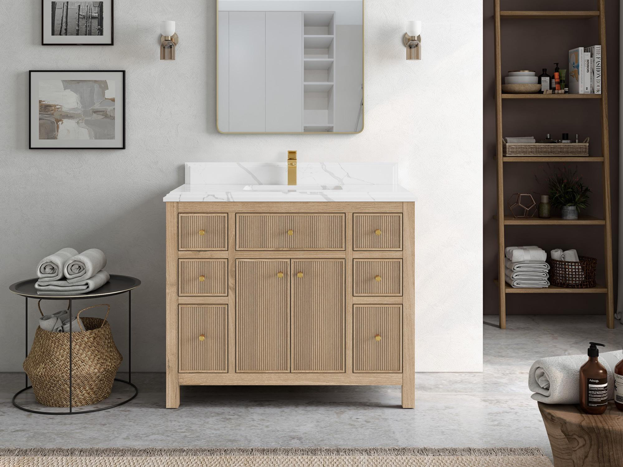 Wildon Home® Samira 42'' Single Bathroom Vanity with Quartz Top | Wayfair