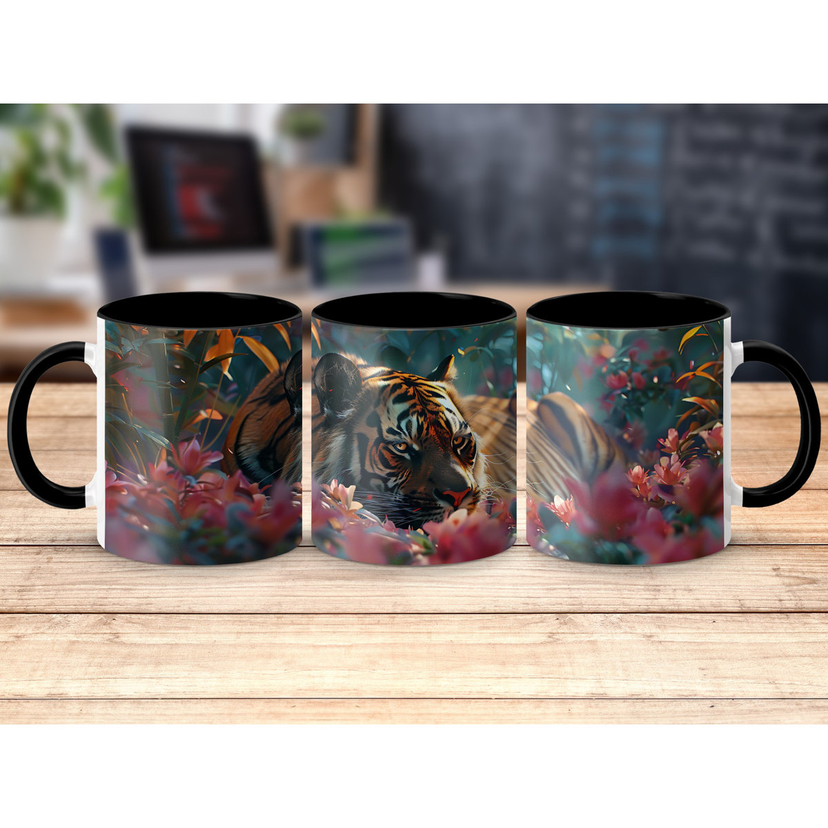 East Urban Home Set of 2 Realistic Animal Design 11oz Accent Mugs ...