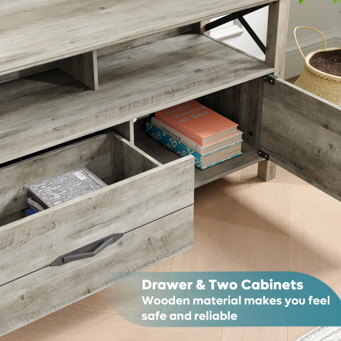 Steelside™ Harlee 65'' Media Console & Reviews | Wayfair