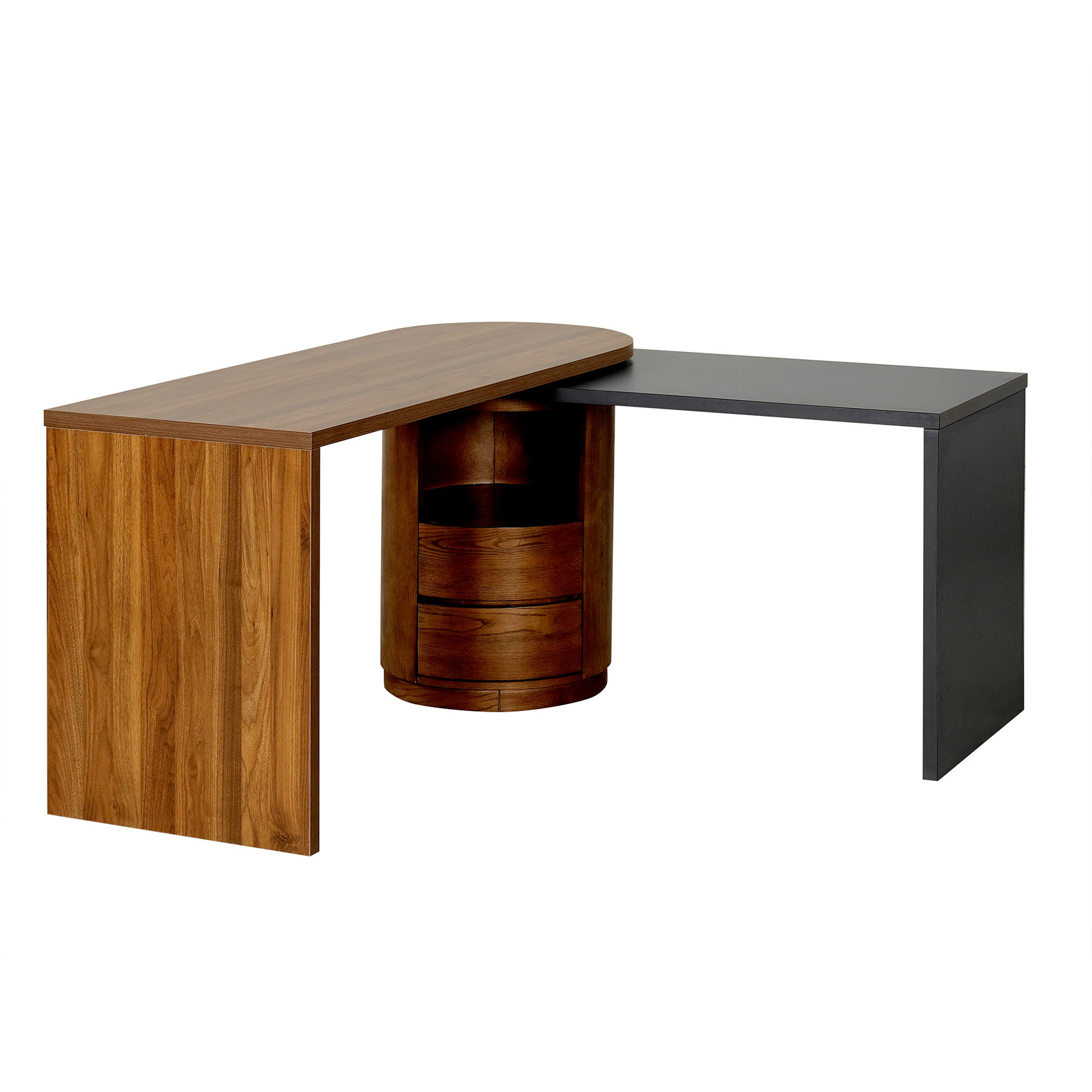 Hokku Designs 59" Modern L Shaped Desk With 2 Drawers And Open Storage ...