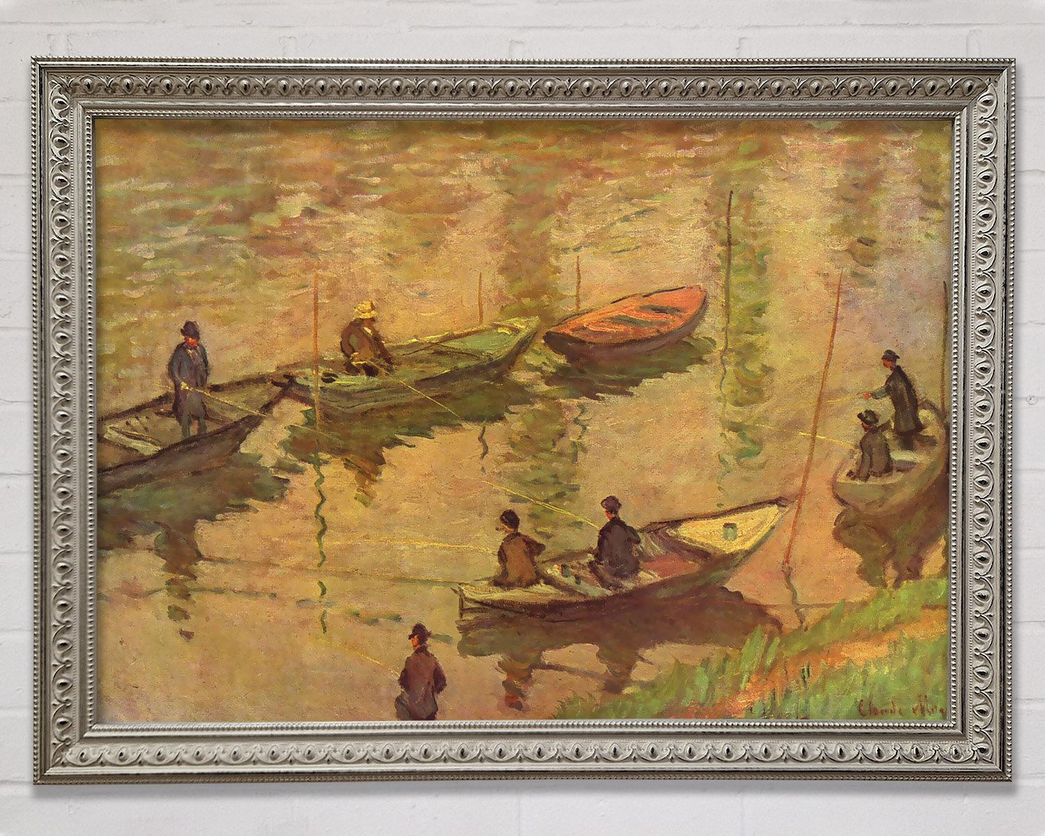 Astoria Grand Monet Fishermen On The Seine At Poissy Framed Print ...