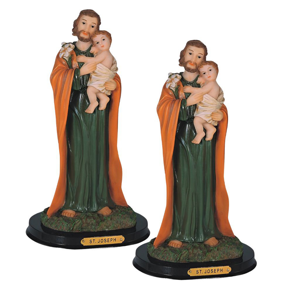 World Menagerie "2-PC Set" ICE ARMOR 12"H Saint Joseph Statue Holy ...
