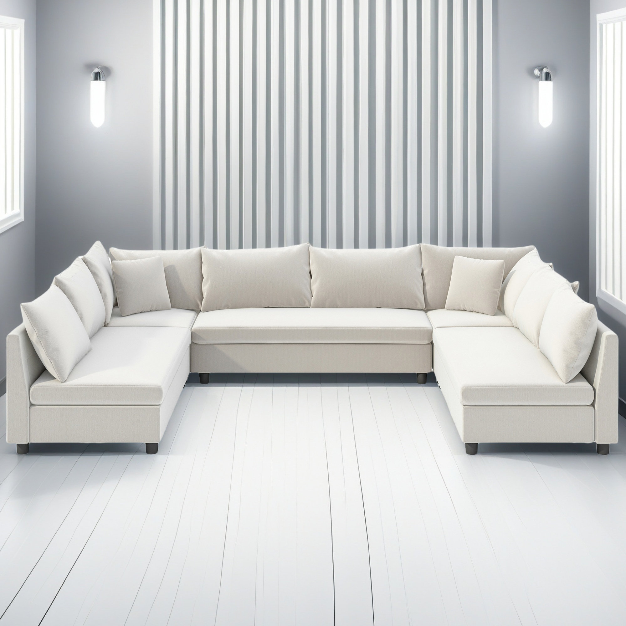 Latitude Run® 116*86'' Modular Sectional Sofa,Reversible U Shaped ...