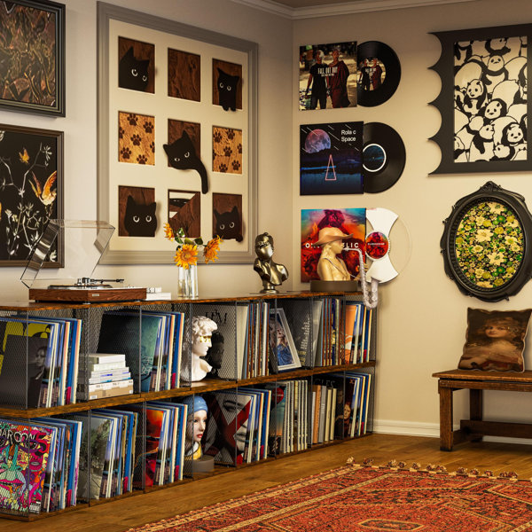 17 Stories 2 Cubes Of Record Holder Shelf Vinyl Record Storage ...