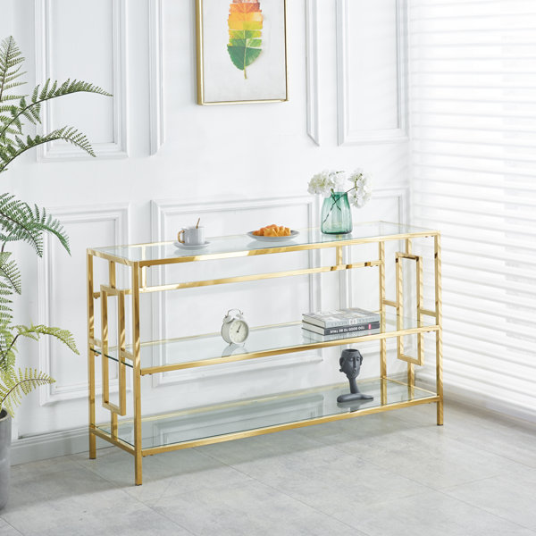 Mercer41 Romilda 15.7'' Glass Top Console Table - Wayfair Canada