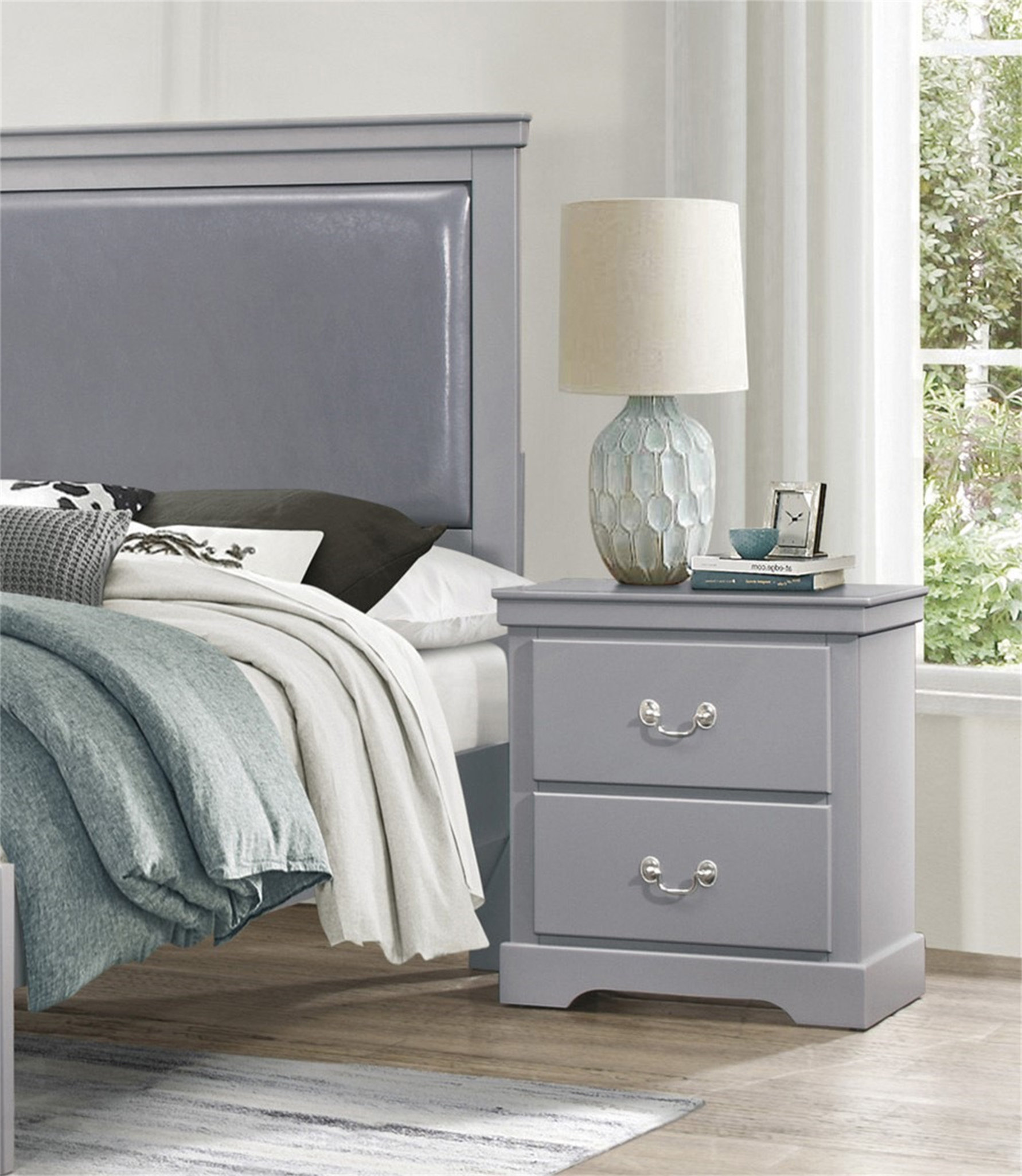 Lark Manor™ 1Pc Classic Traditional 2 Drawers Nightstand Bedroom ...