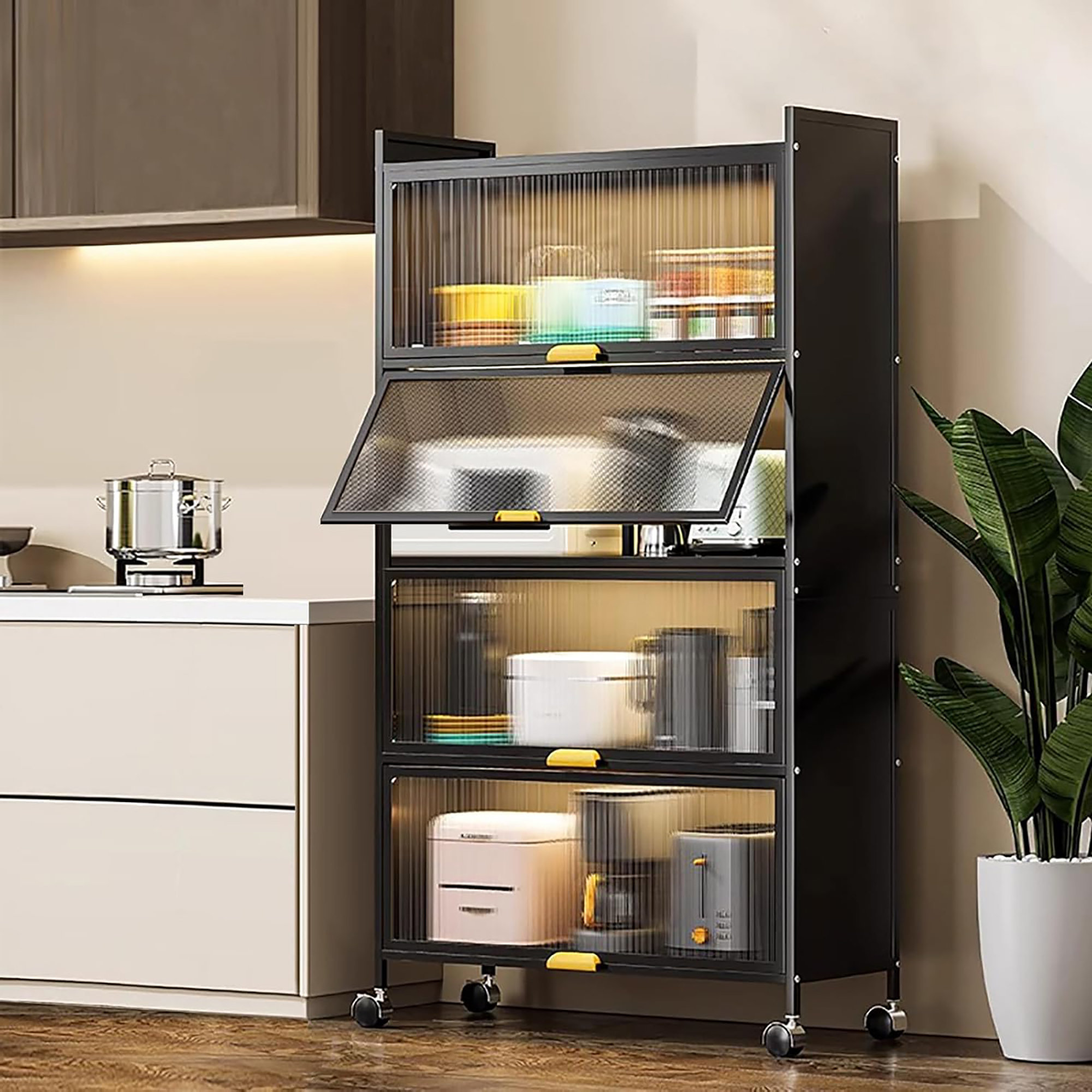 Latitude Run® 5 Tiers Bakers Rack For Kitchens,Kitchen Shelves With ...