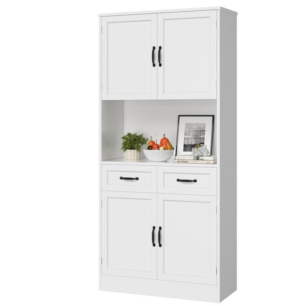 Ebern Designs Kalauni 71" Kitchen Pantry Storage Cabinets with 2 ...