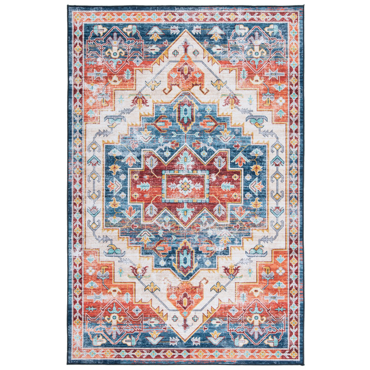 Latitude Run Tucson Vintage Look Machine Washable Non-Slip Area Rug in ...
