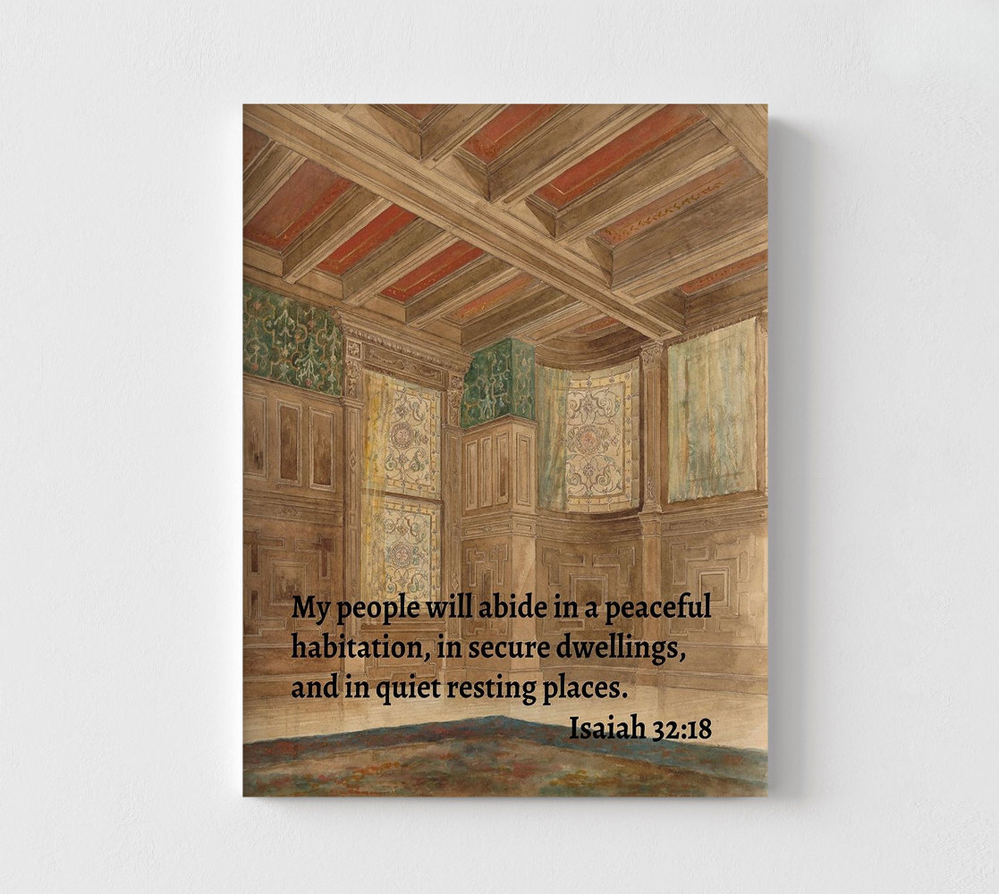WeFrameArt Design For An Interior By Louis Comfort Tiffany, Framed Bible Verse Quote Isaiah 32: ...
