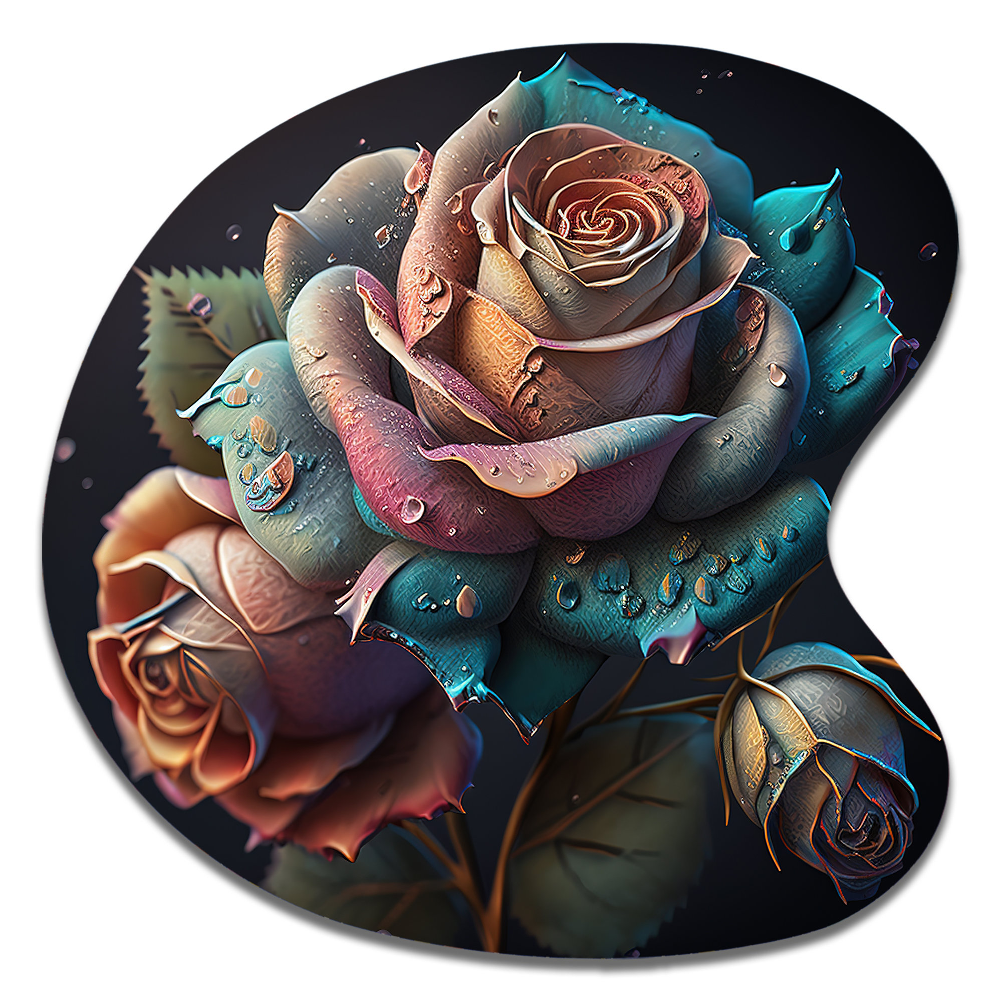 House of Hampton Multicolor Hyper realistic Roses - Rose Drop Shape ...
