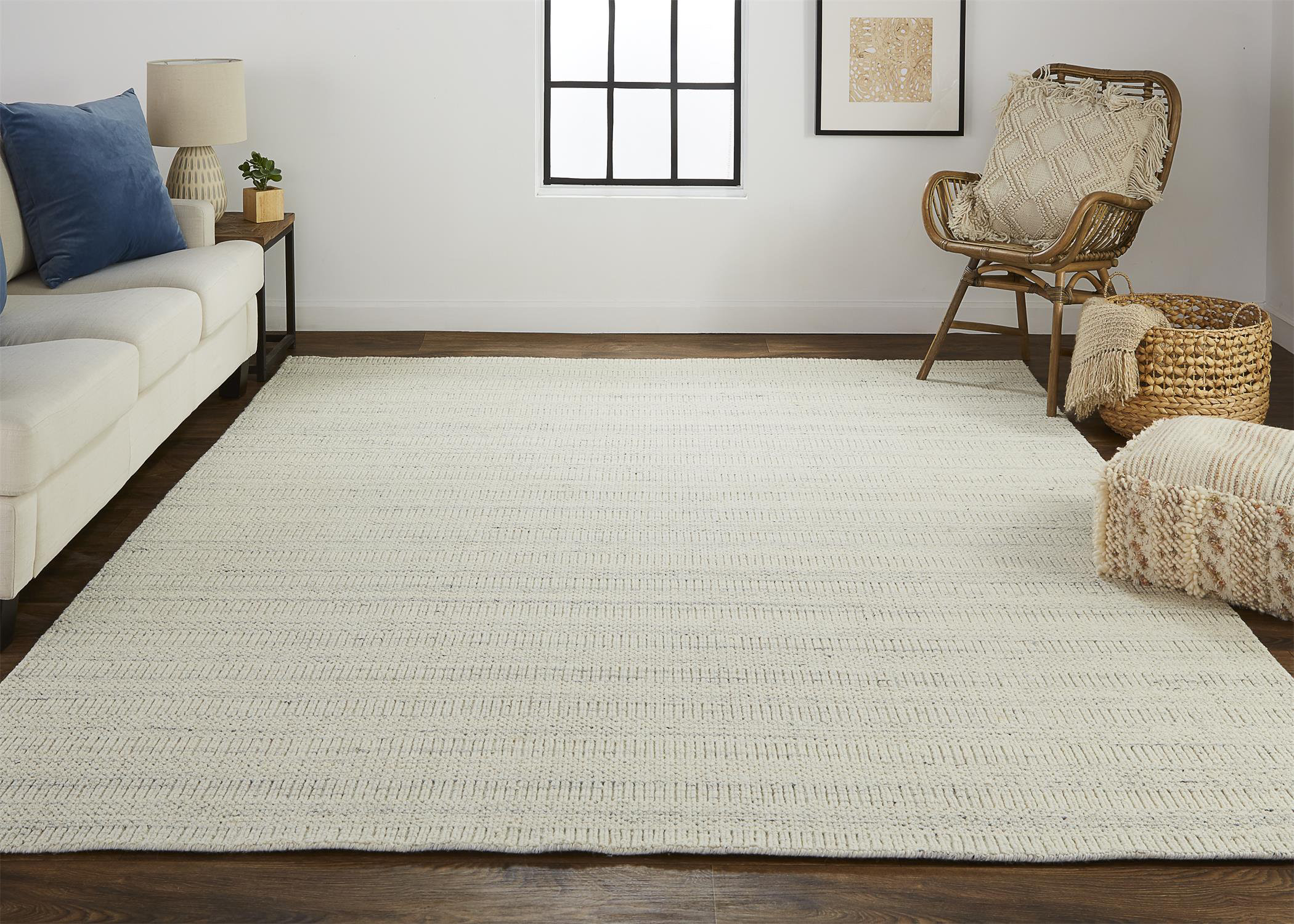 Breakwater Bay Isra Handwoven Wool/Cotton Light Gray Area Rug | Wayfair