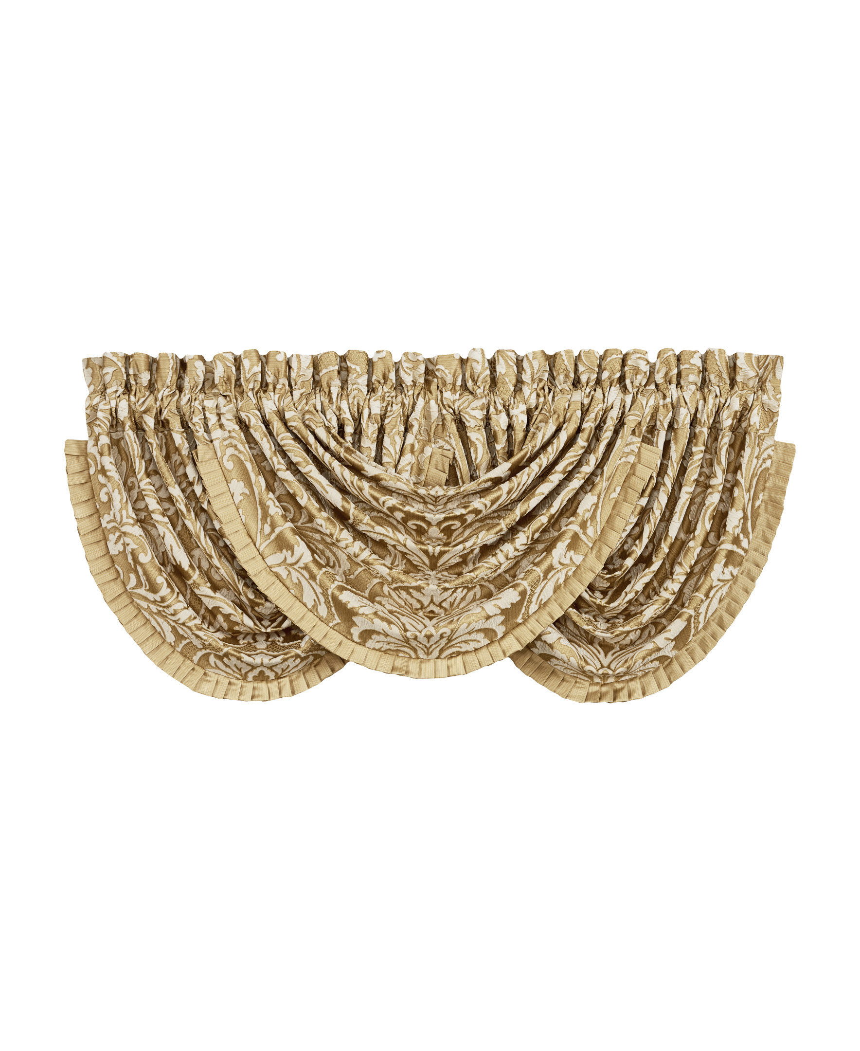 J. Queen New York Augustina Window Waterfall Valance Gold | Perigold