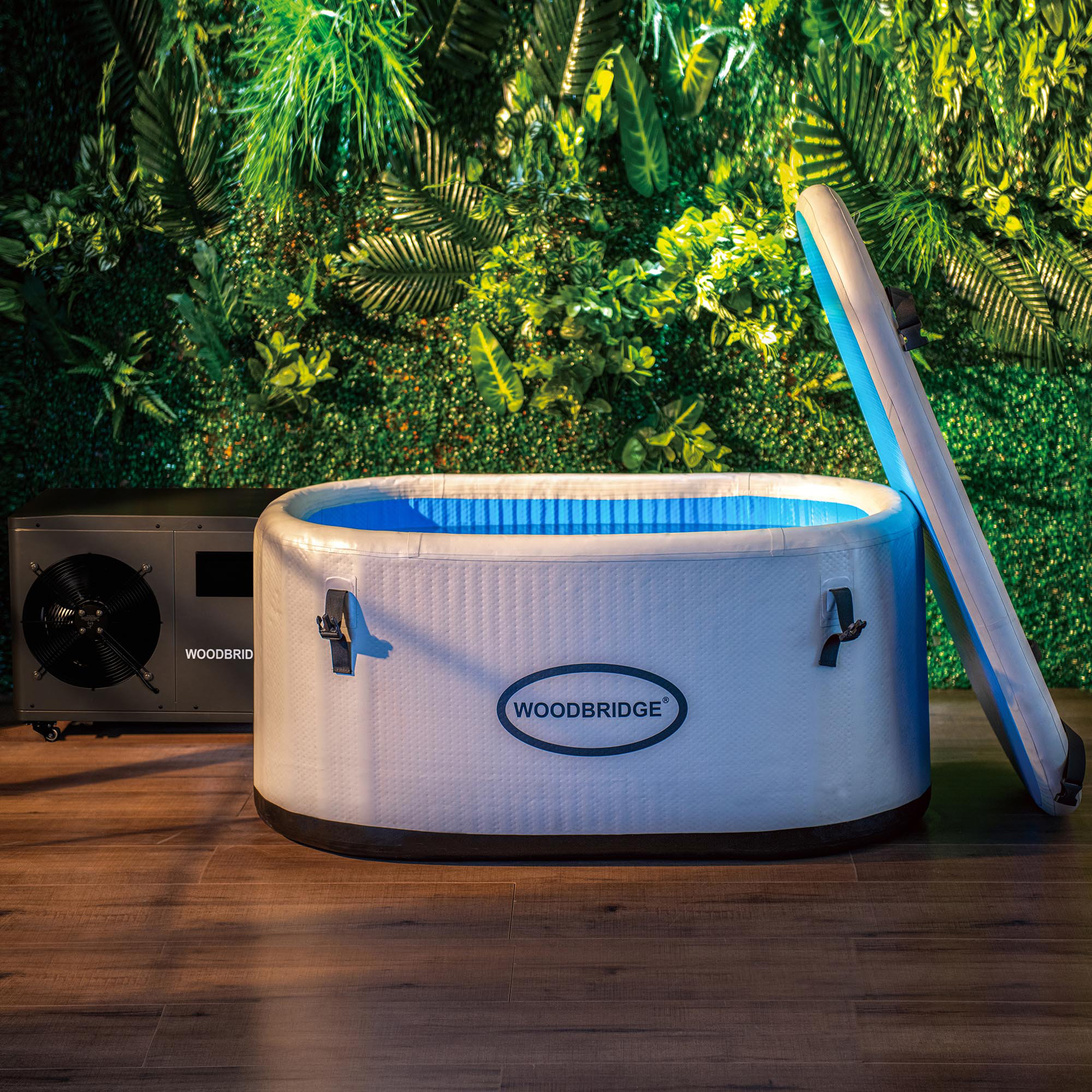 WoodBridge Portable inflatable Oval Ice Bath Cold Plunge Tub with ...