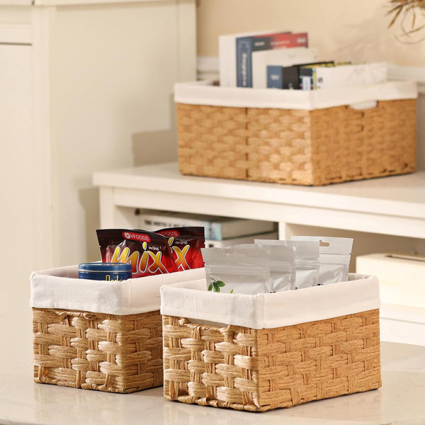 Bay Isle Home Storage Basket,Set Of 3 Plastic Wicker Baskets ...