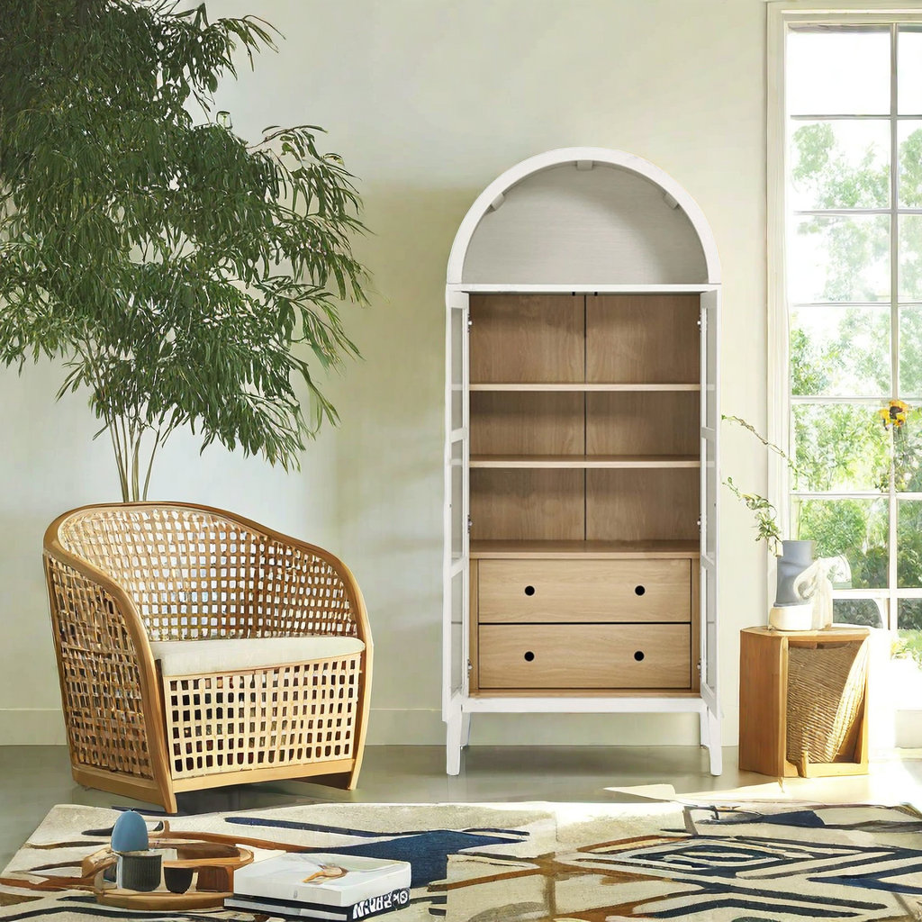 Parttlion American light luxury solid wood cream bookcase - Wayfair Canada