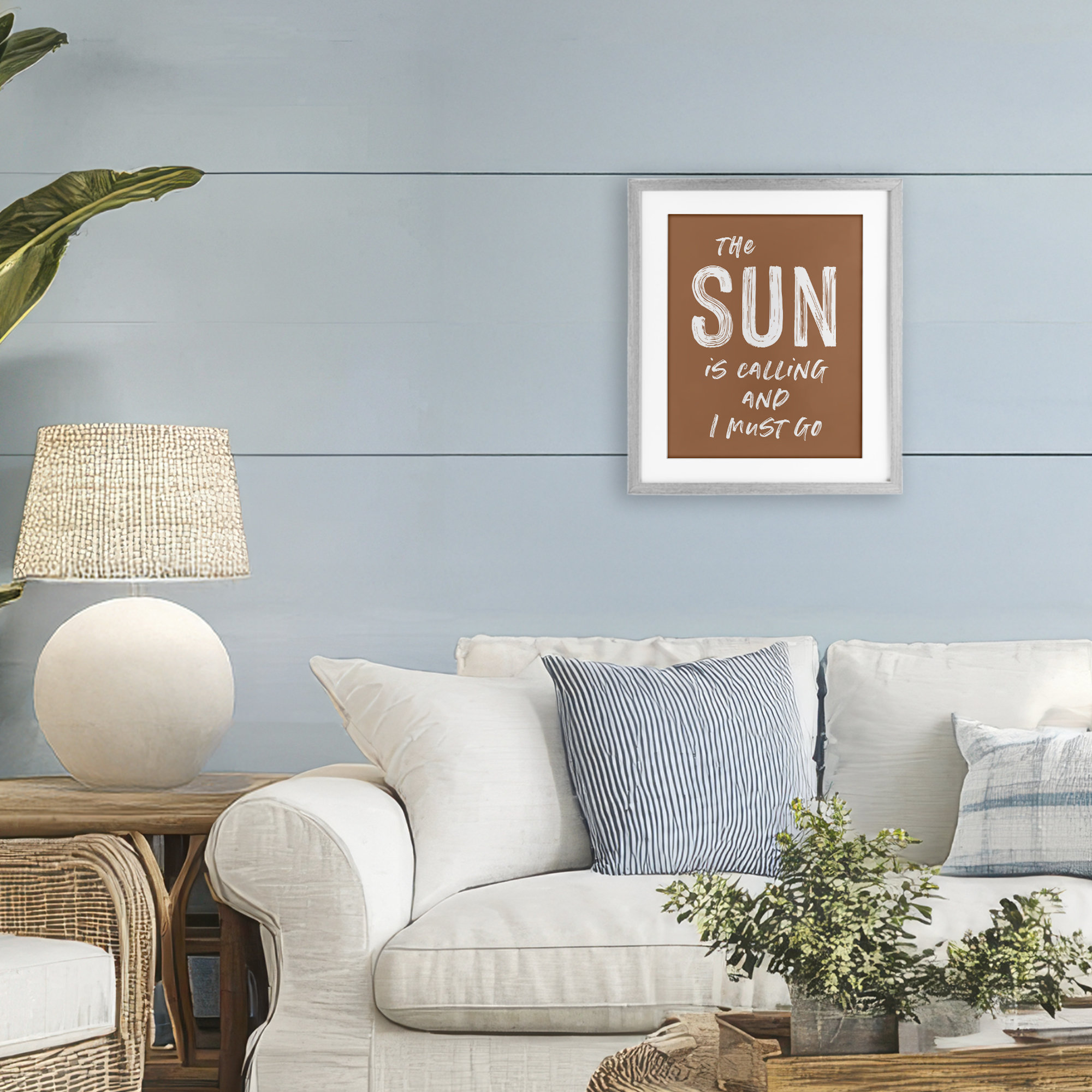 Ebern Designs Sun Is Calling Must Go Framed Print Under Glass, design ...