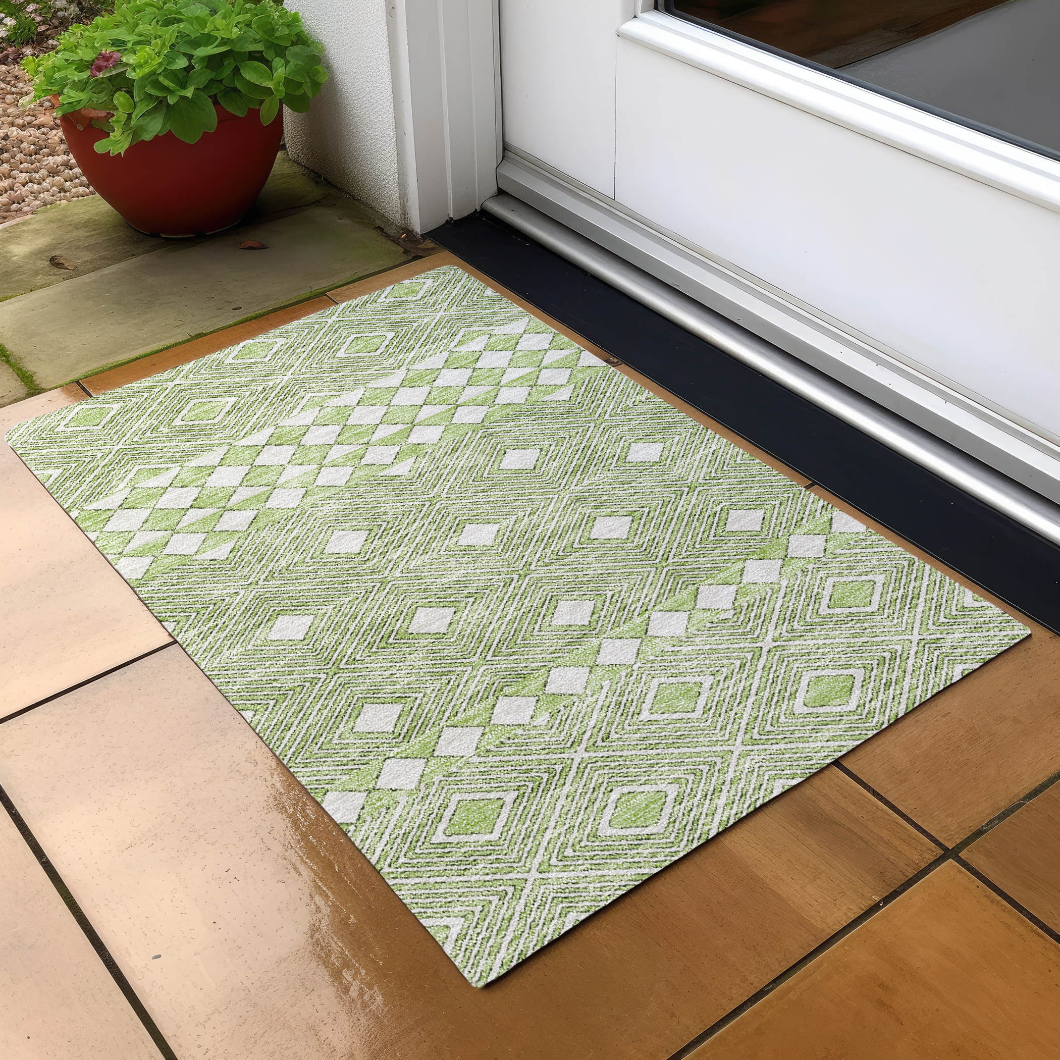 Langley Street Machine Washable Indoor/Outdoor Maliana ACN898 Aloe - Wayfair Canada