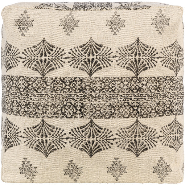 Bungalow Rose Orlah 18'' Wide Square Abstract Pouf Ottoman | Wayfair