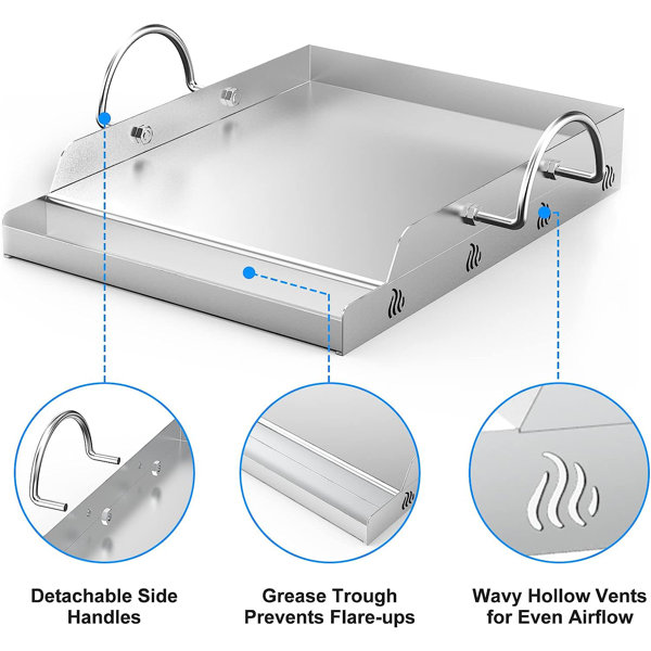 Hitechluxe Universal 8206 Rectangular Griddle Grill for Gas BBQ Grills ...