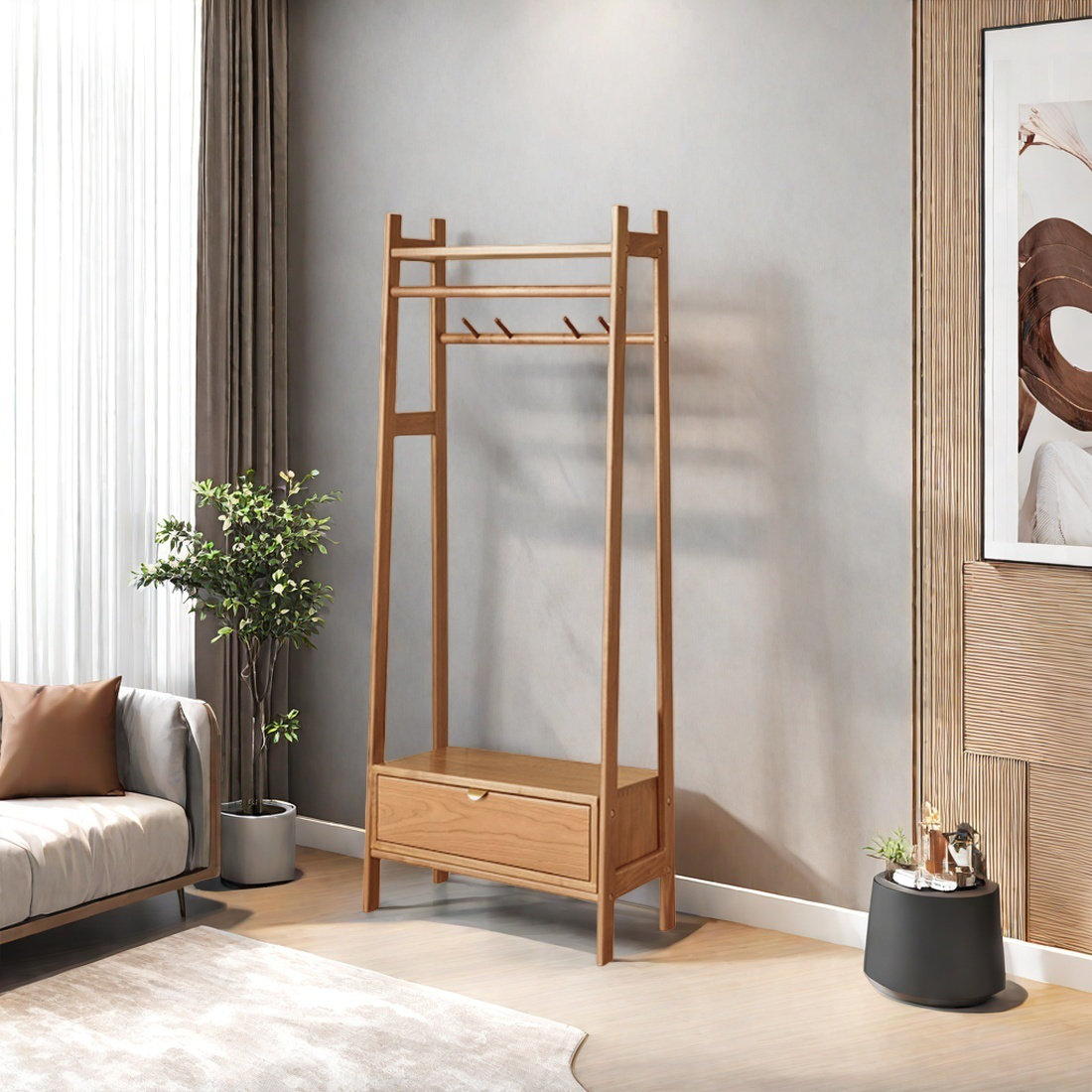 Your Favorite Celebrities Compact Coat Rack with Large Storage | Wayfair