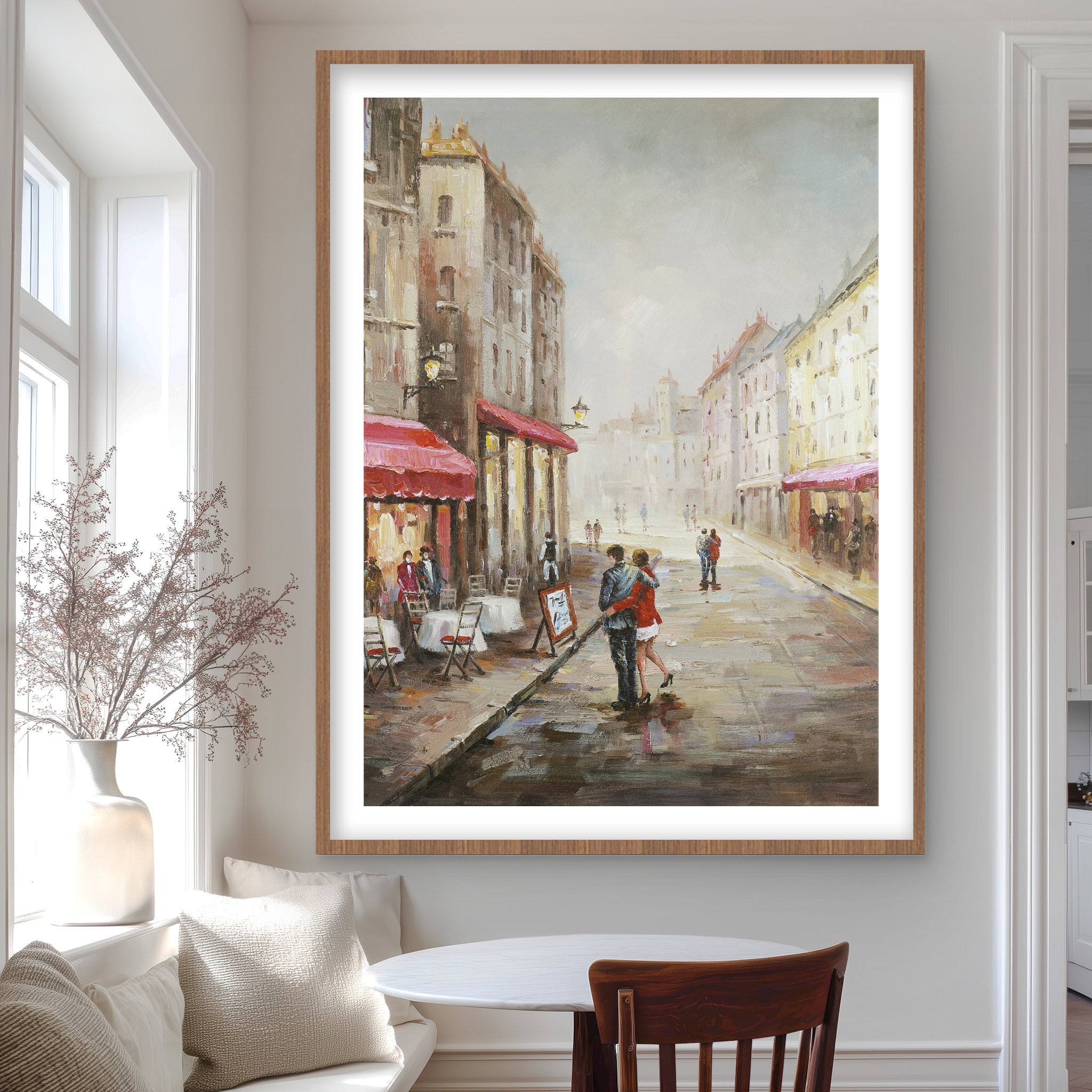 Lark Manor™ Couple Walking Near the Terrace - Contemporary Framed Print ...