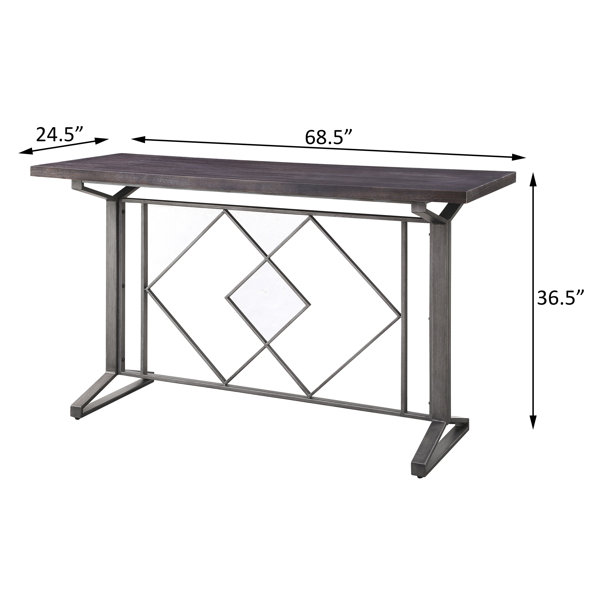 Rosalind Wheeler Tairo Salvaged Brown and Black Trestle Base Counter ...