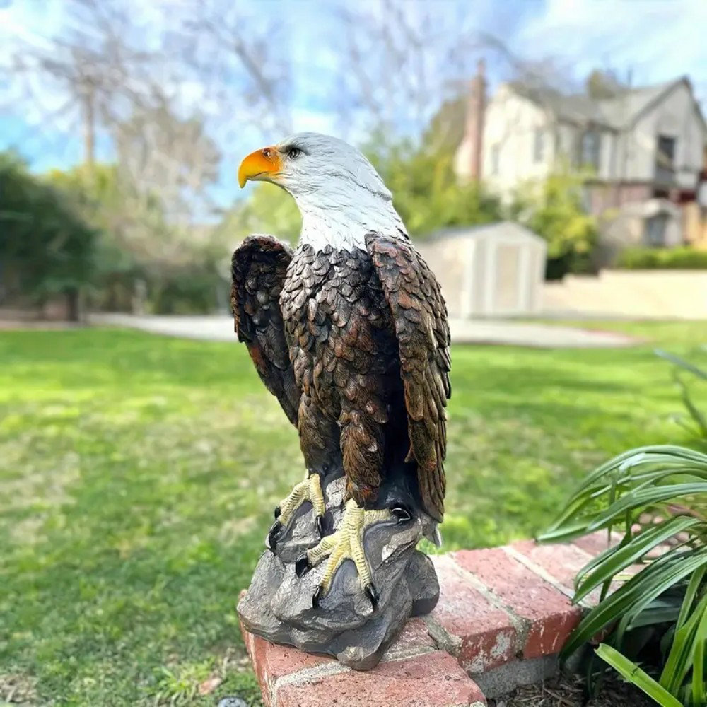Loon Peak® 1Pc Large Standing Eagle Exhibition Garden Sculpture, Bald ...