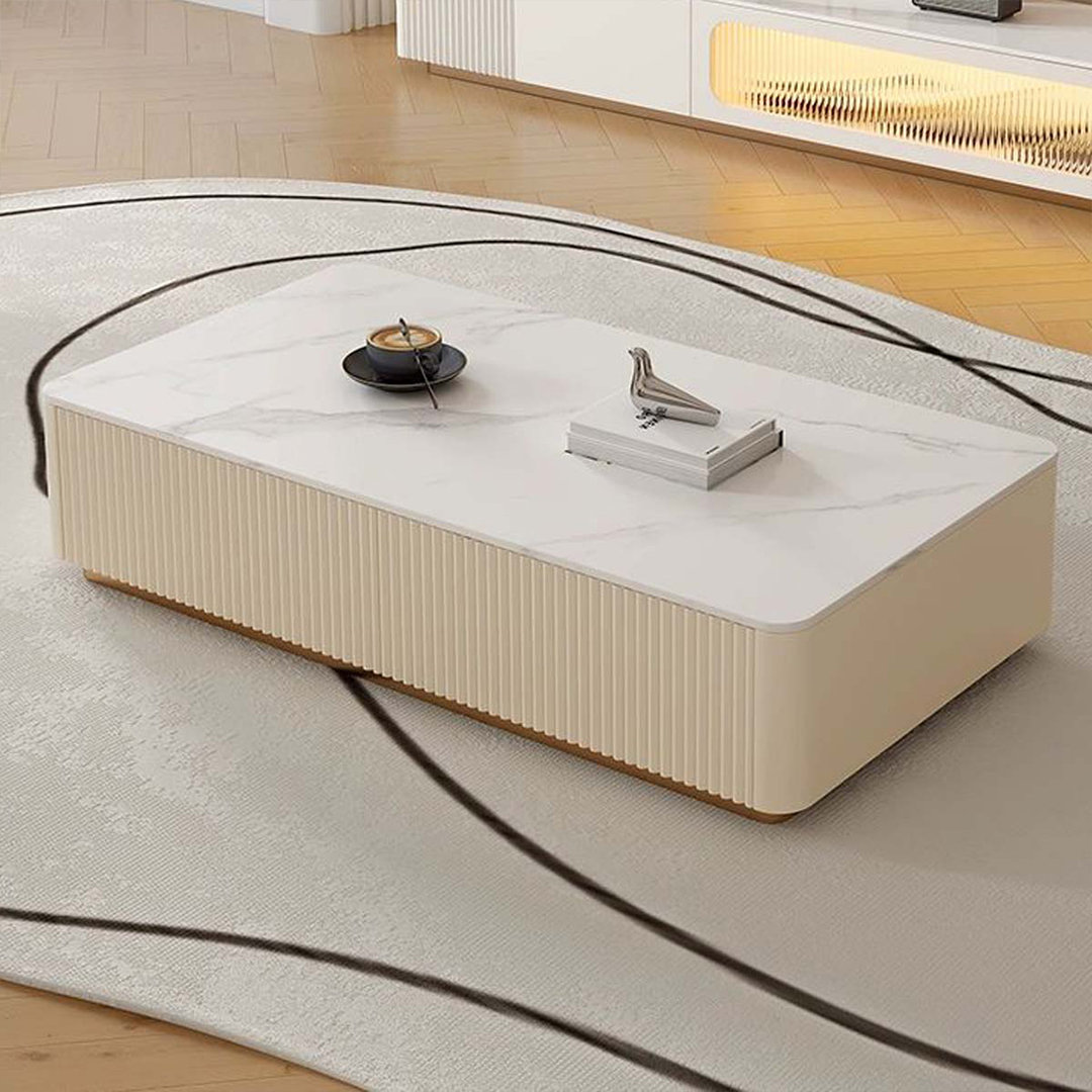 Upstyled Clothing Sintered Stone + Manufactured Wood Rectangular Coffee ...