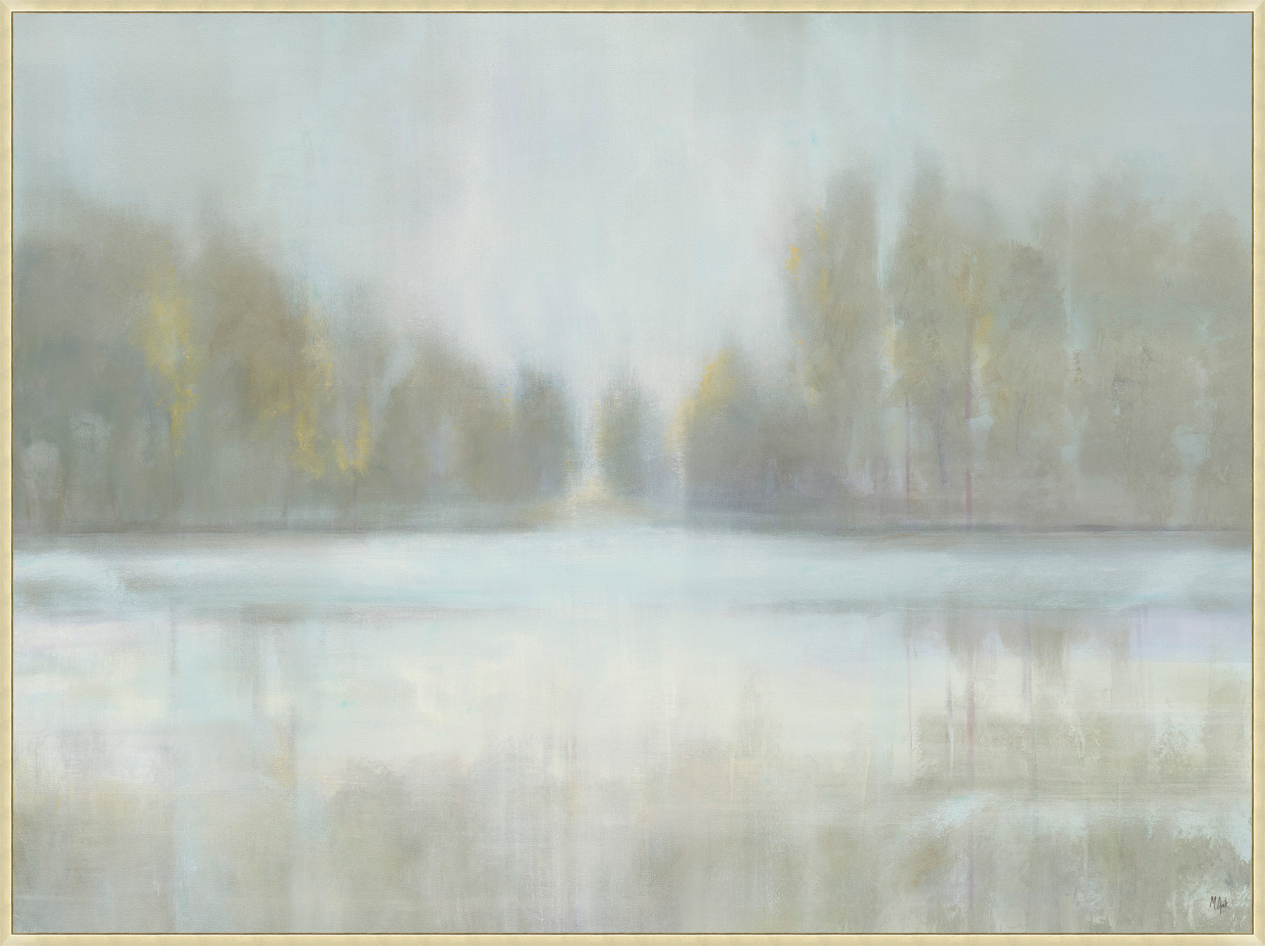 Wendover Art Group Shimmering Ponds - Floater Frame Painting on Canvas ...