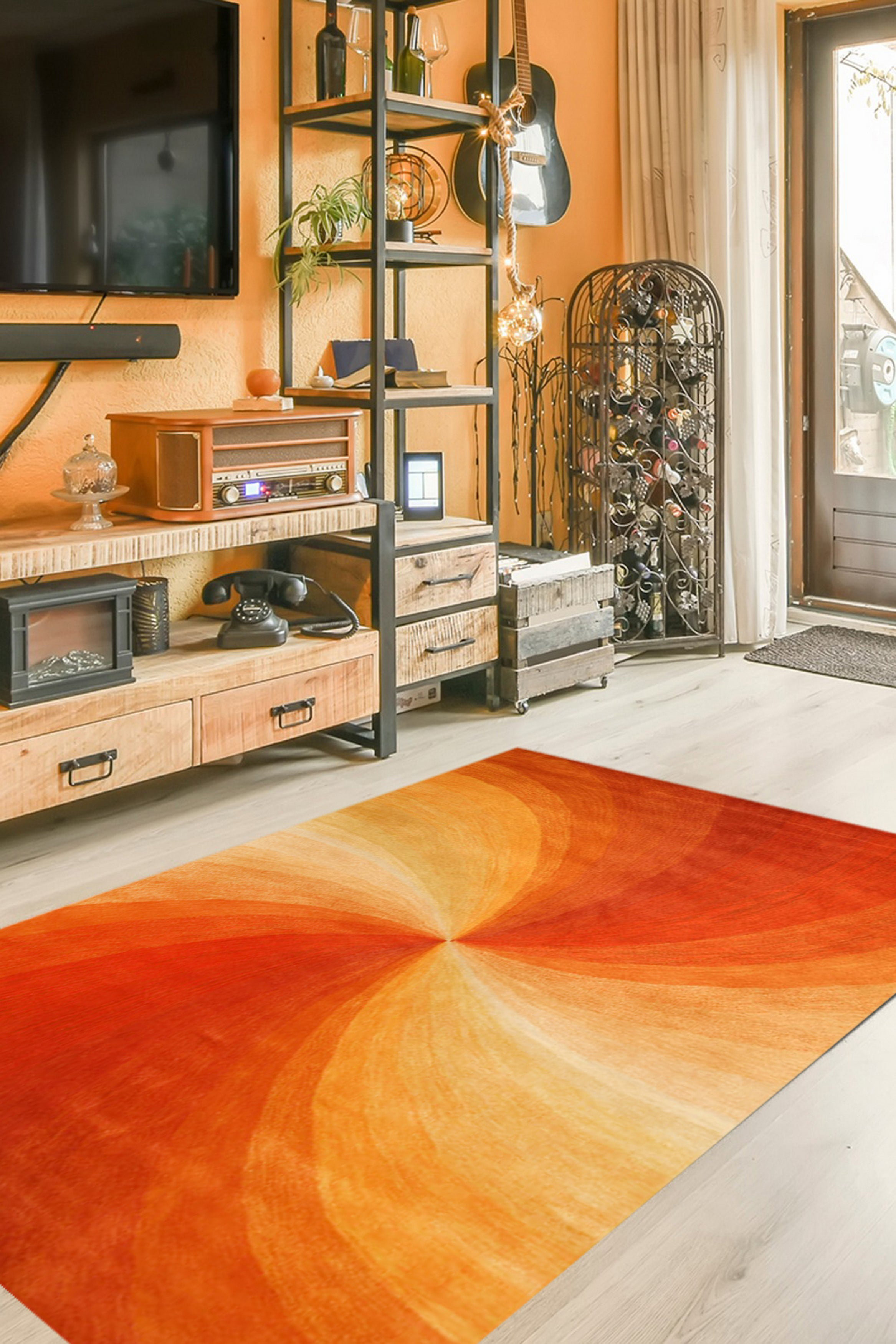 The Conestoga Trading Co. Versatile Sleek Orange Hand Tufted Wool Rug ...