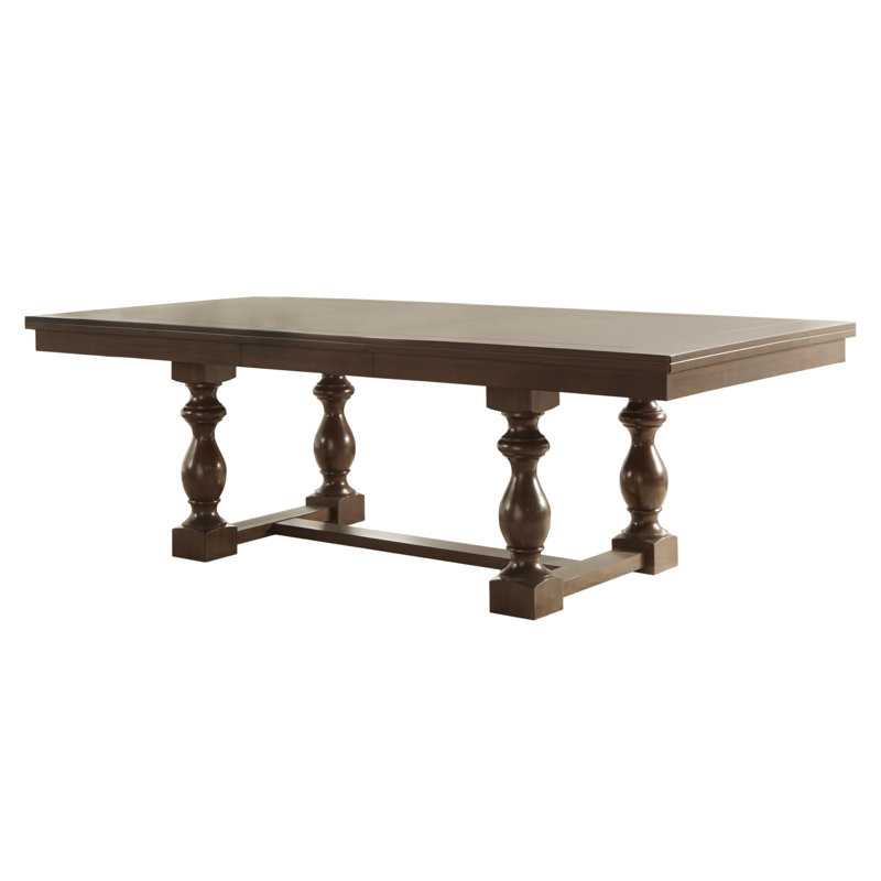 Three Posts™ Donnellson Extendable Solid Wood Trestle Dining Table ...