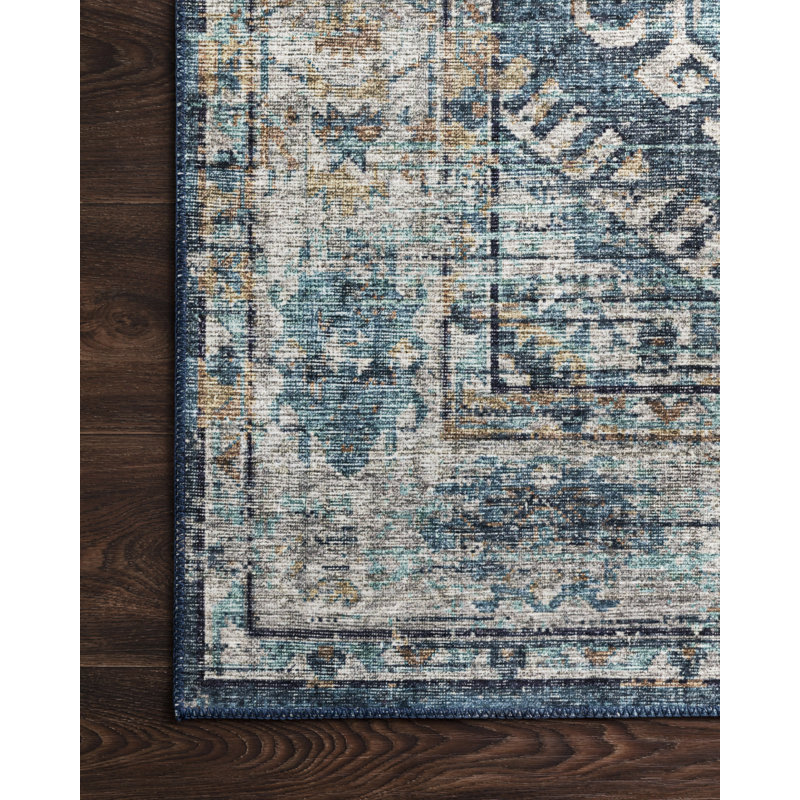 Bungalow Rose Gelo Performance Denim/Natural Rug & Reviews | Wayfair