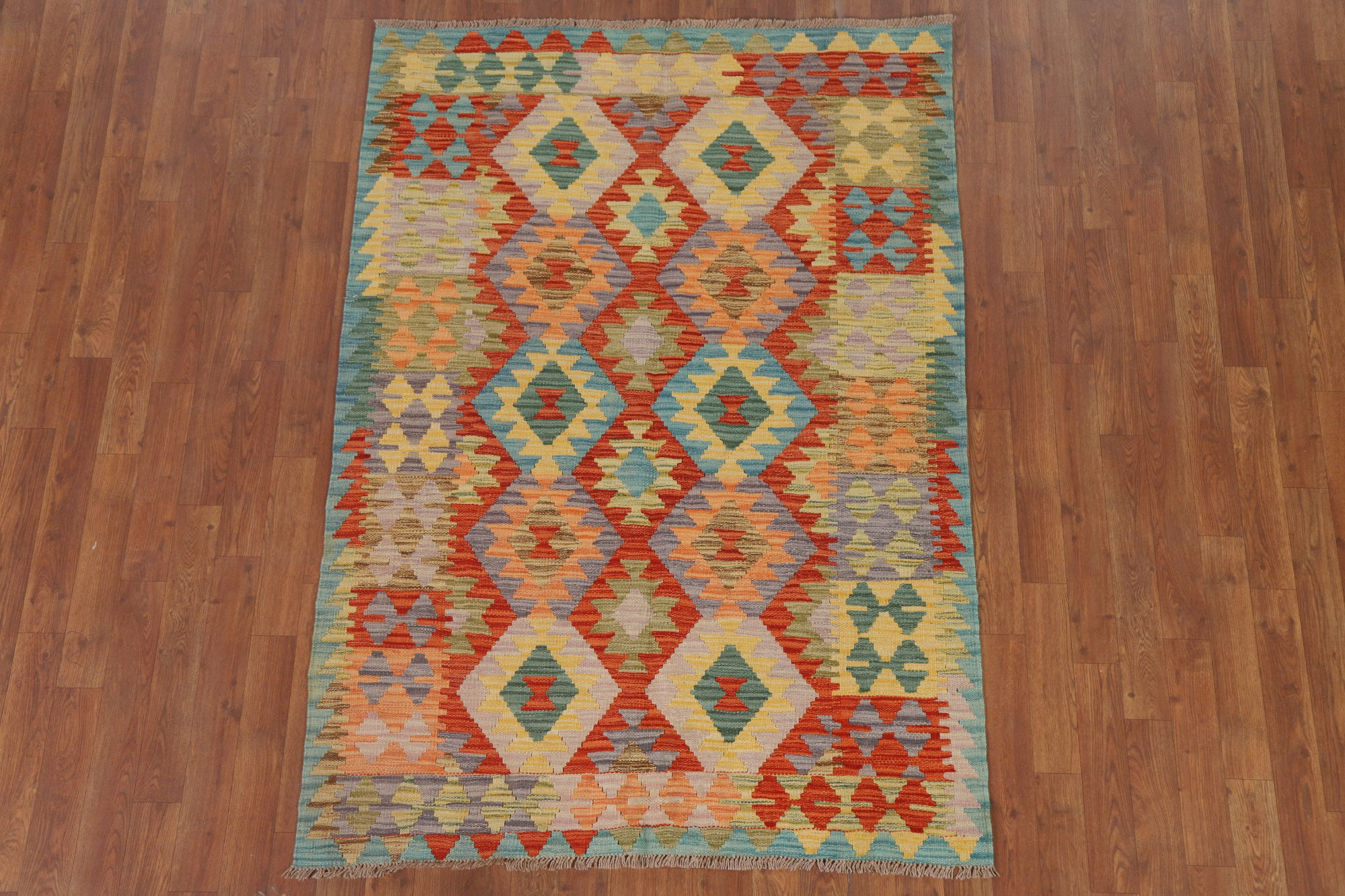 Dakota Fields Geometric Kilim Reversible Area Rug 4x6 | Wayfair
