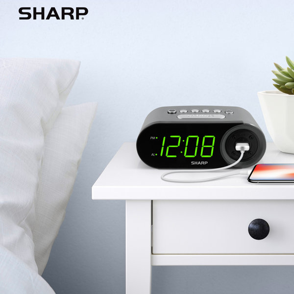Sharp Digital Alarm Clock, Electric Operated, Tabletop, 2 AMP High ...