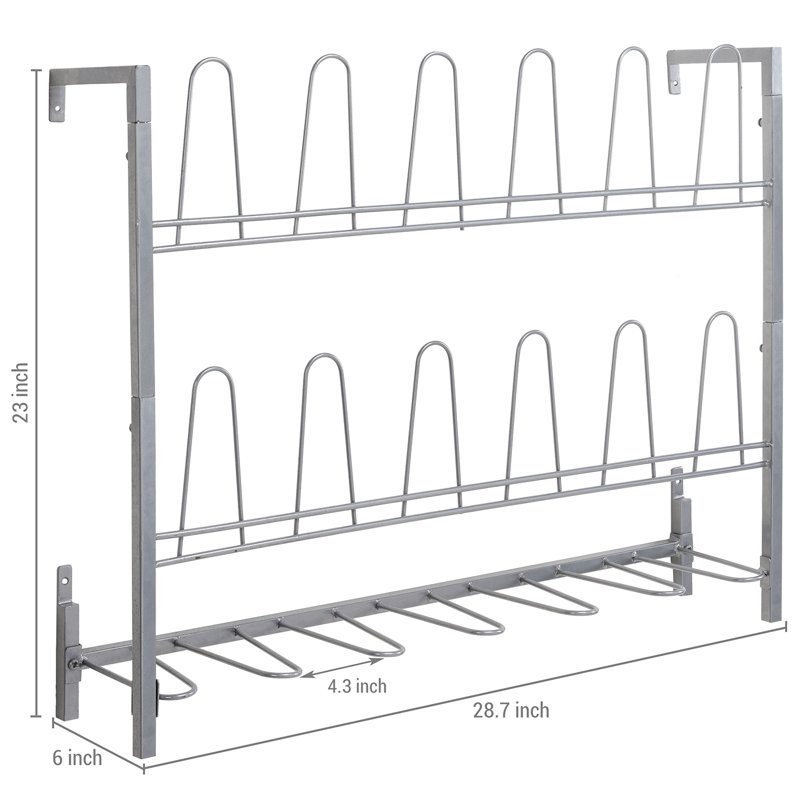 Rebrilliant 9 Pair Wall Mounted Shoe & Boot Rack & Reviews | Wayfair