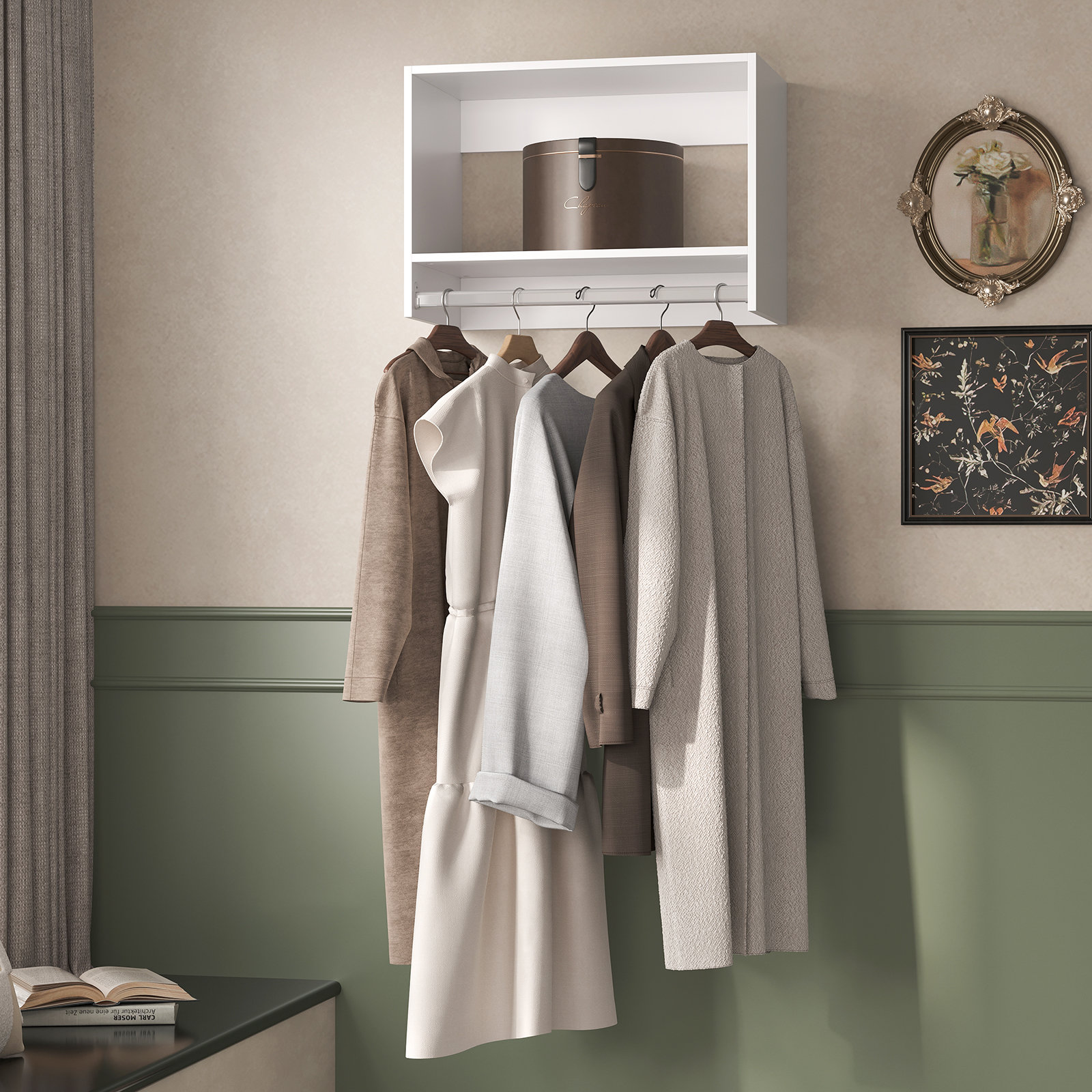 HOMEIBRO Chic Cove Tall Hanging Closet Unit Closet System | Wayfair