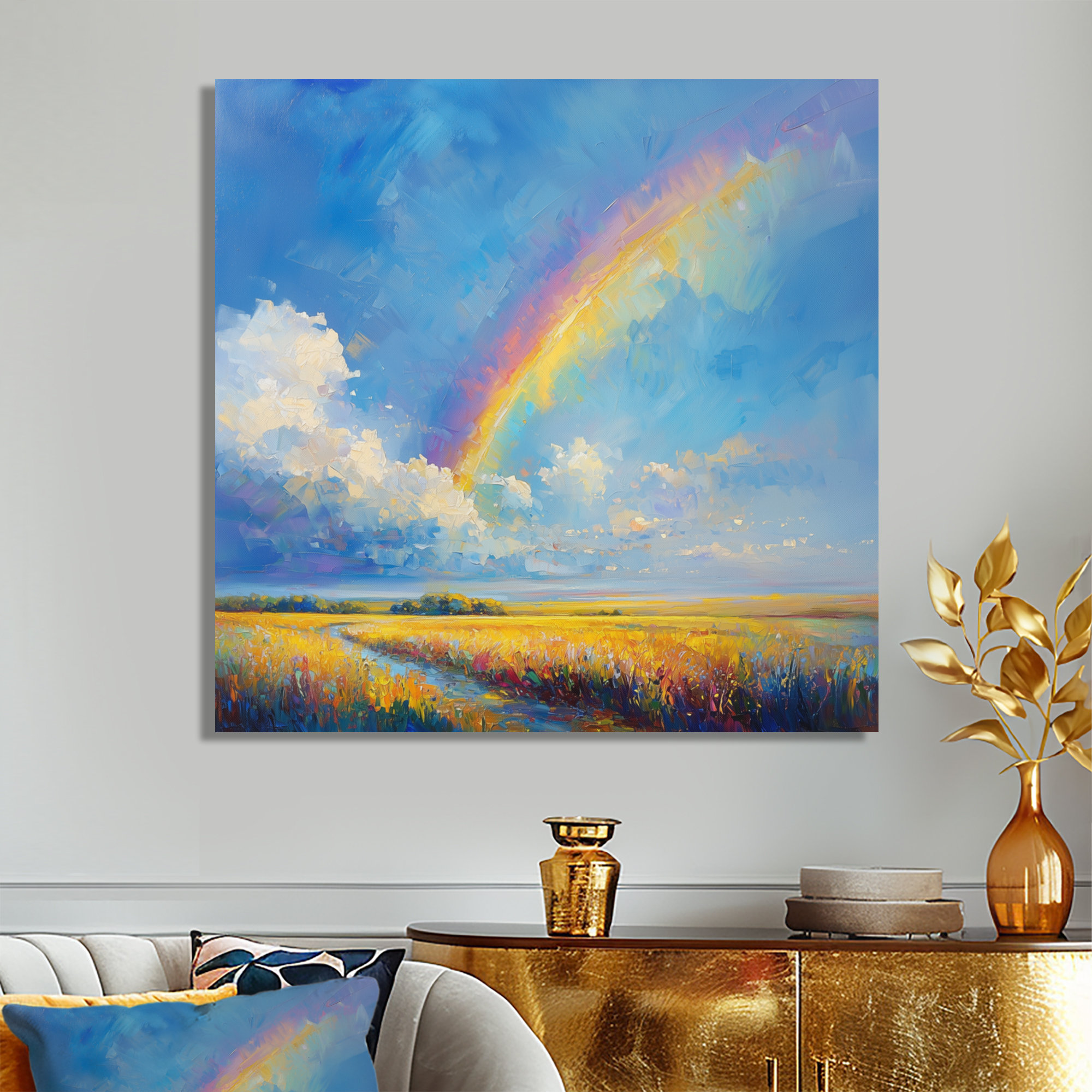 August Grove® Dort Rainbow After The Rain I - Rainbow Canvas Wall Art ...