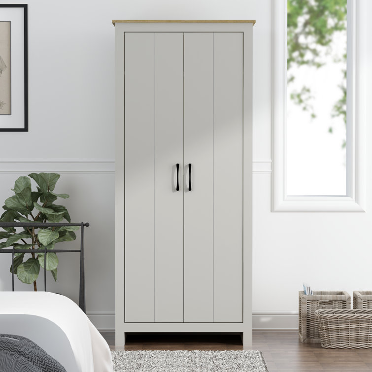 17 Stories Limestone 2 Door Manufactured Wood Wardrobe & Reviews ...