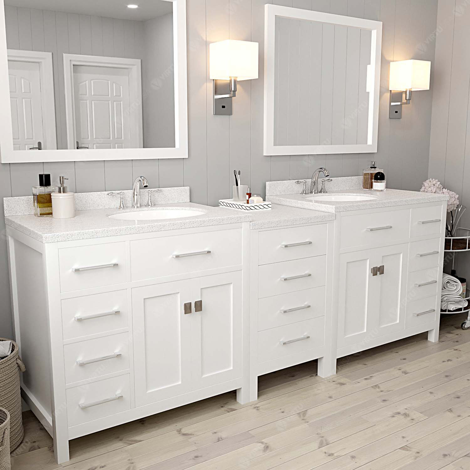 Winston Porter Slagelse 93" Double Bathroom Vanity Set | Wayfair