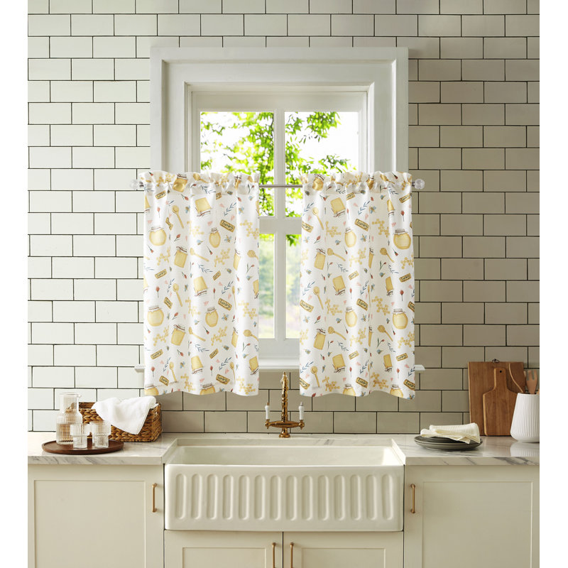 Red Barrel Studio® Honey Kitchen Curtain Set with Valance & Tiers | Wayfair