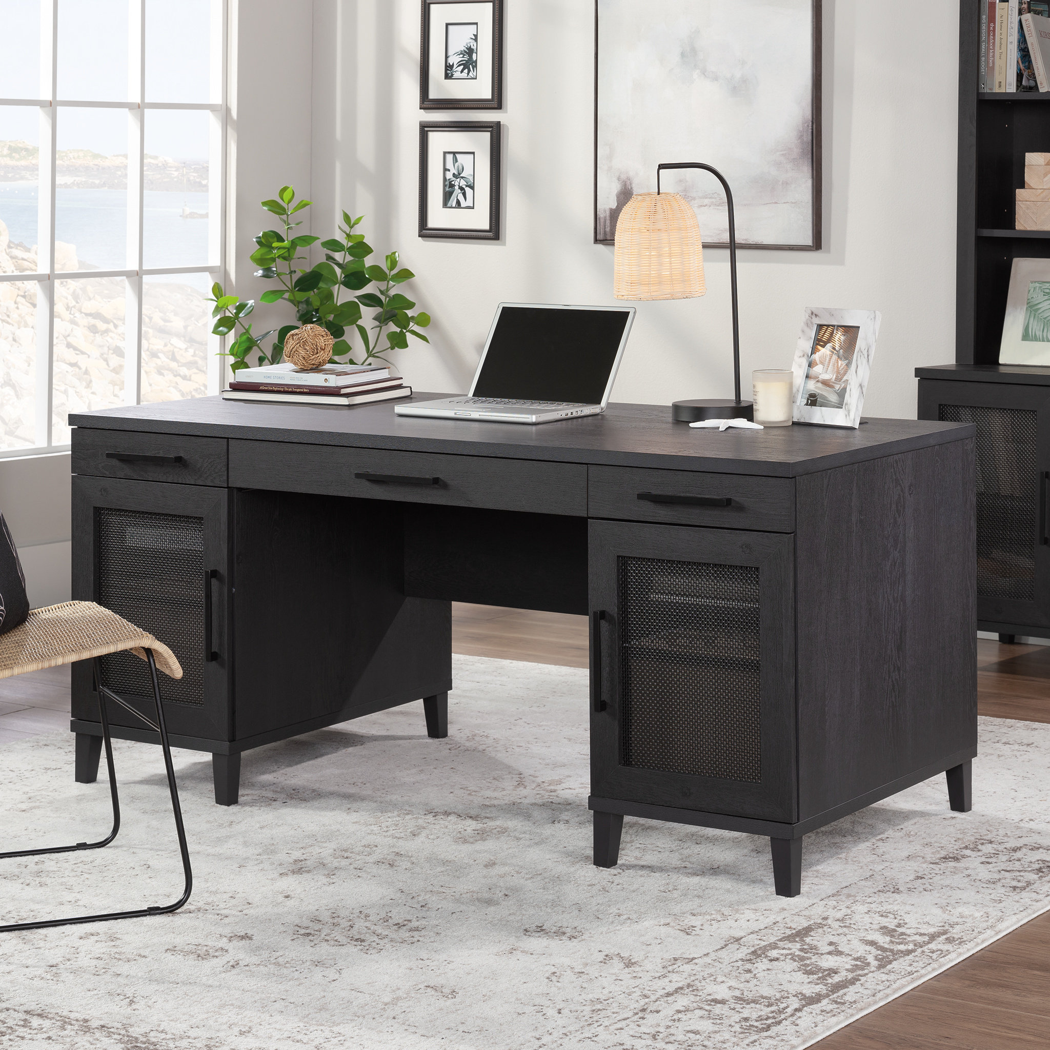Trent Austin Design® Aldrik 65.98'' W Rectangle Executive Desk with and ...