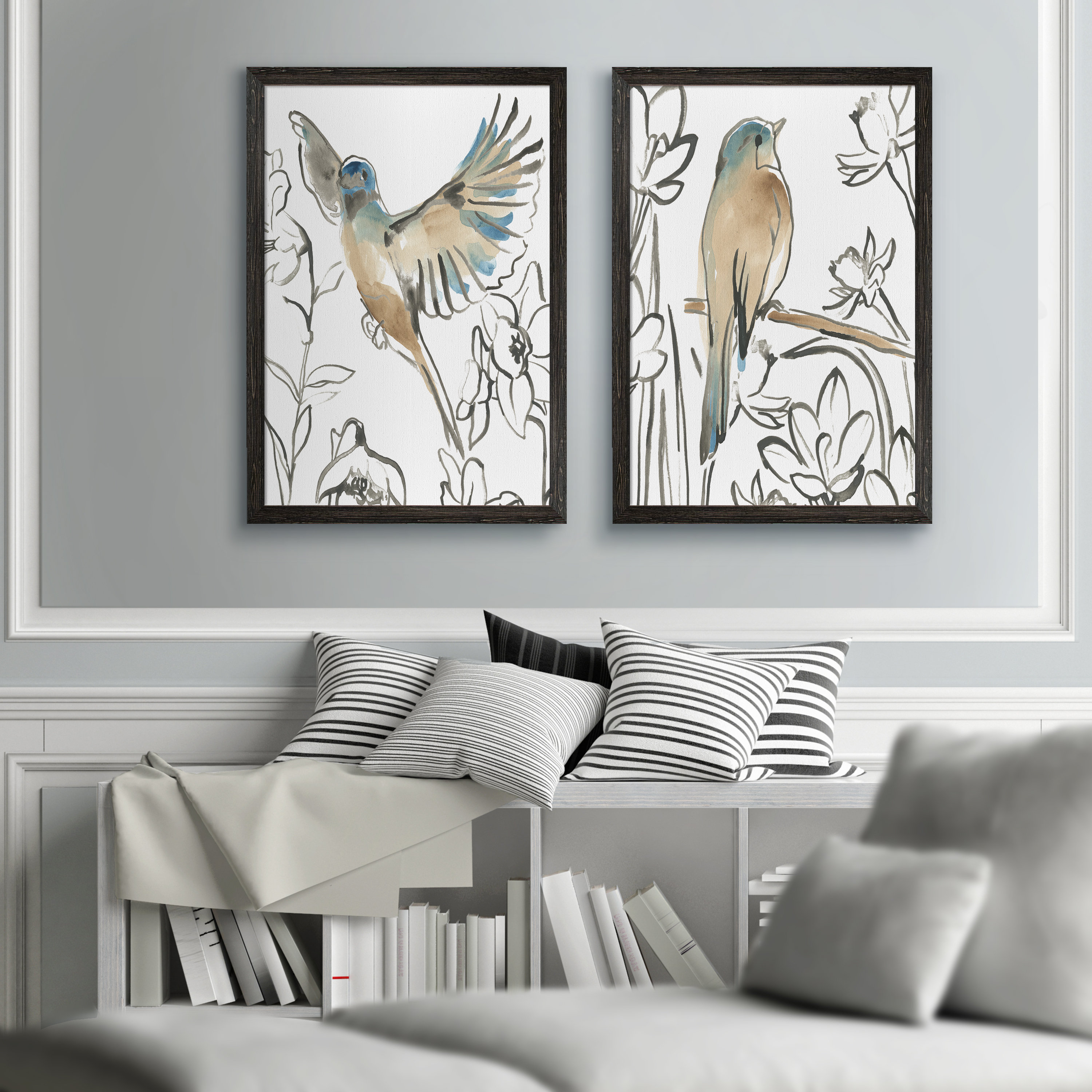 Laurel Foundry Modern Farmhouse Songbird Meadow III Framed 2 Pieces by ...