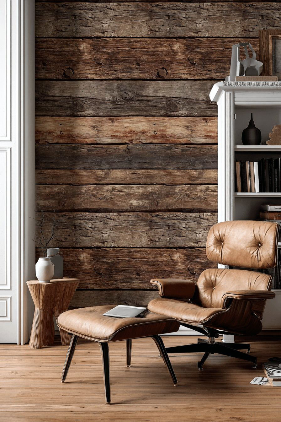 Lark Manor Rustic Wallpaper Weathered Plank Peel And Stick Barn Wall ...