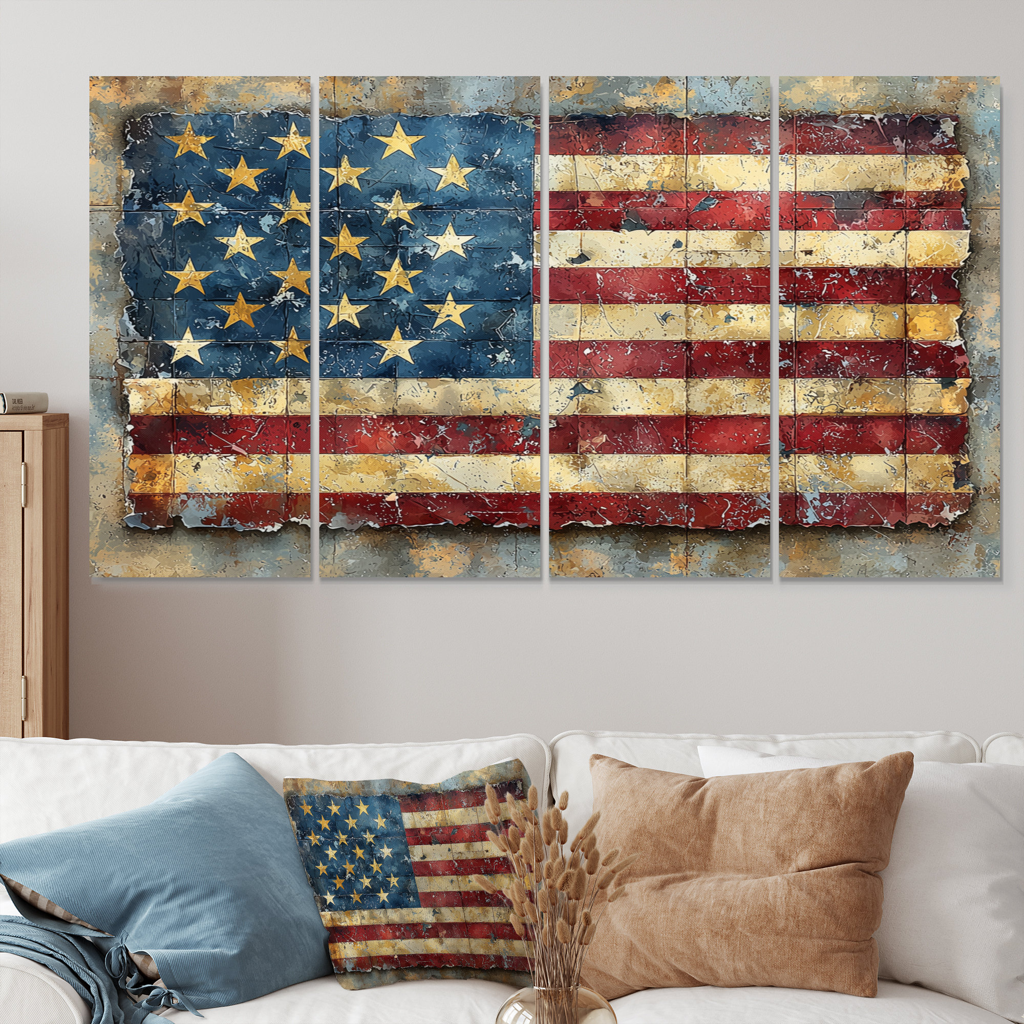 August Grove® Dismo - USA Wall Art - Traditional Wall Art Canvas 4 Piece | Wayfair