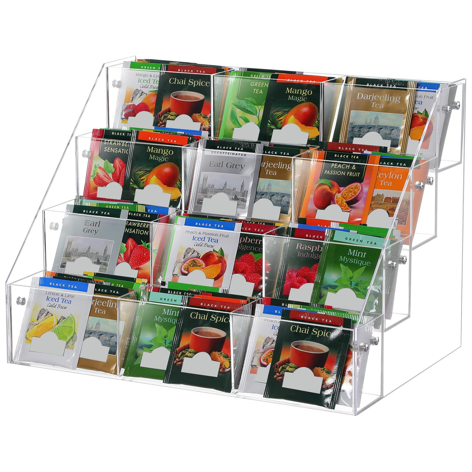 Latitude Run® Acrylic Tea Bag Organizer, 4 Layer Detachable Holder, Tea ...