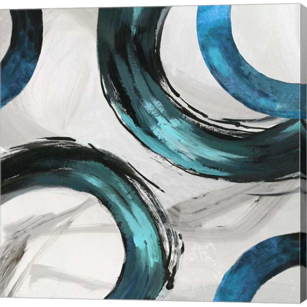 Orren Ellis Teal Ring II by Tom Reeves - Wrapped Canvas Painting | Wayfair
